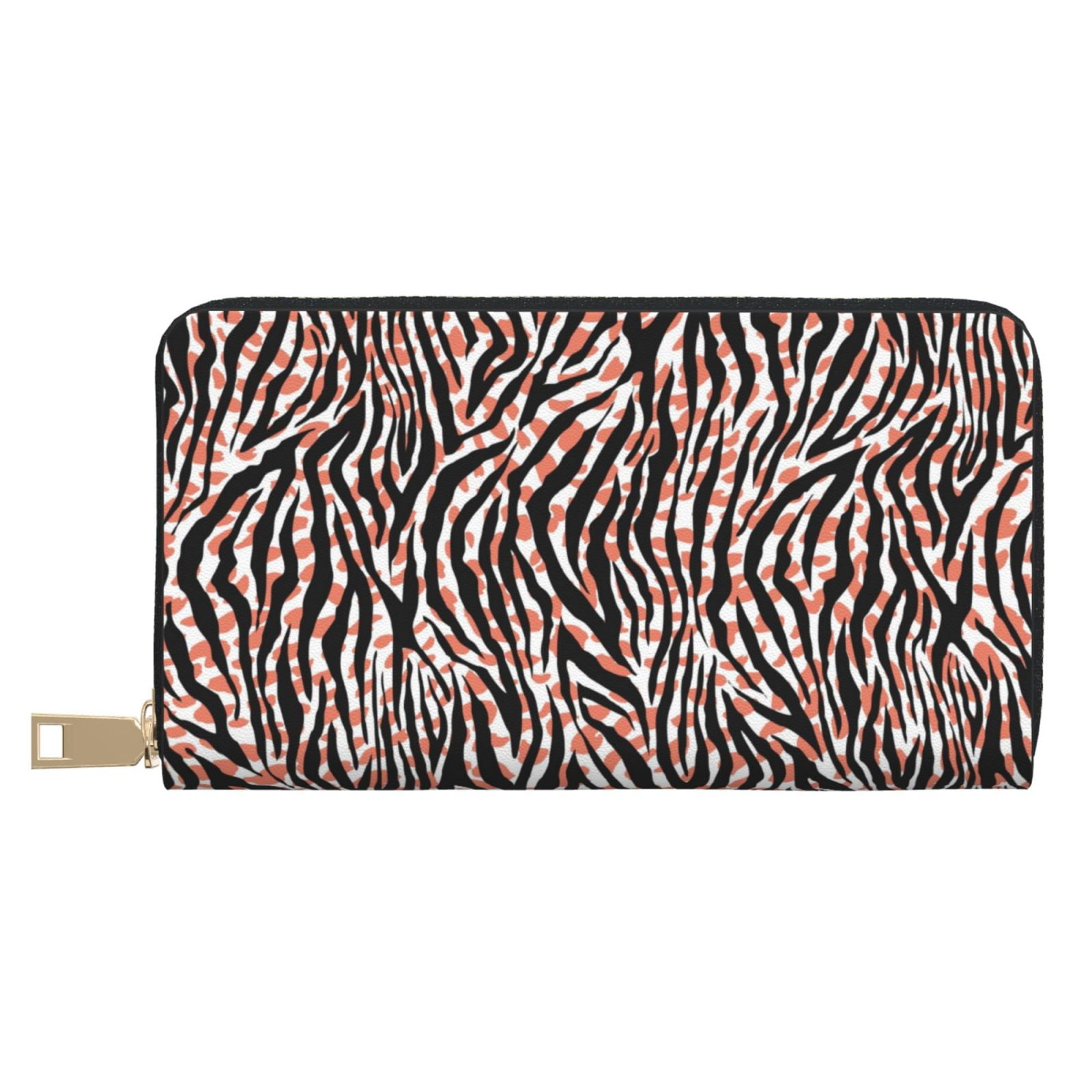 Zebra Skin Leopard Print Wallet Women, Leather Bifold Multi Card Wallet ...