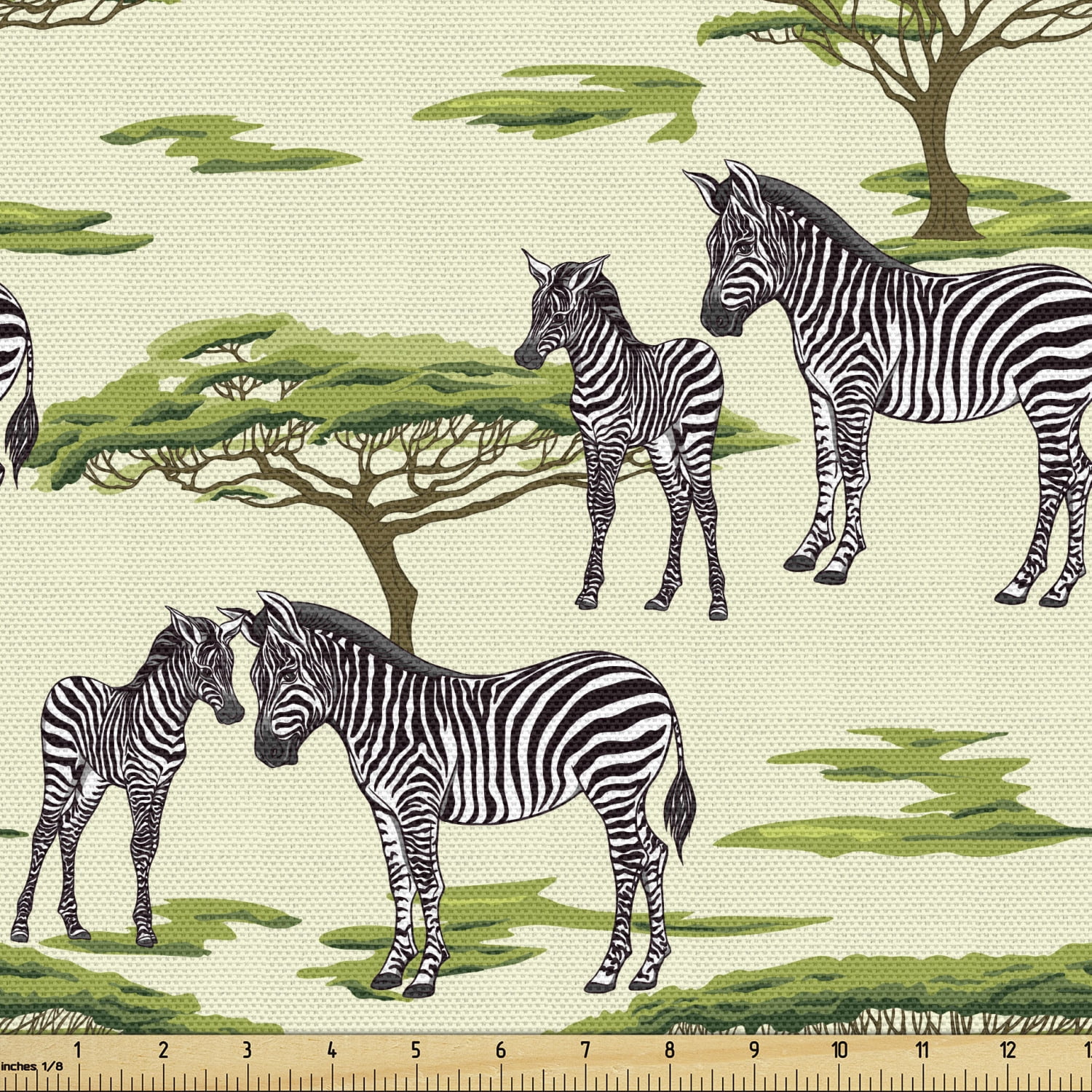 Zebra Sofa Upholstery Fabric by the Yard, Animals in a Safari Wildlife Arizona Vibes, Decorative ...