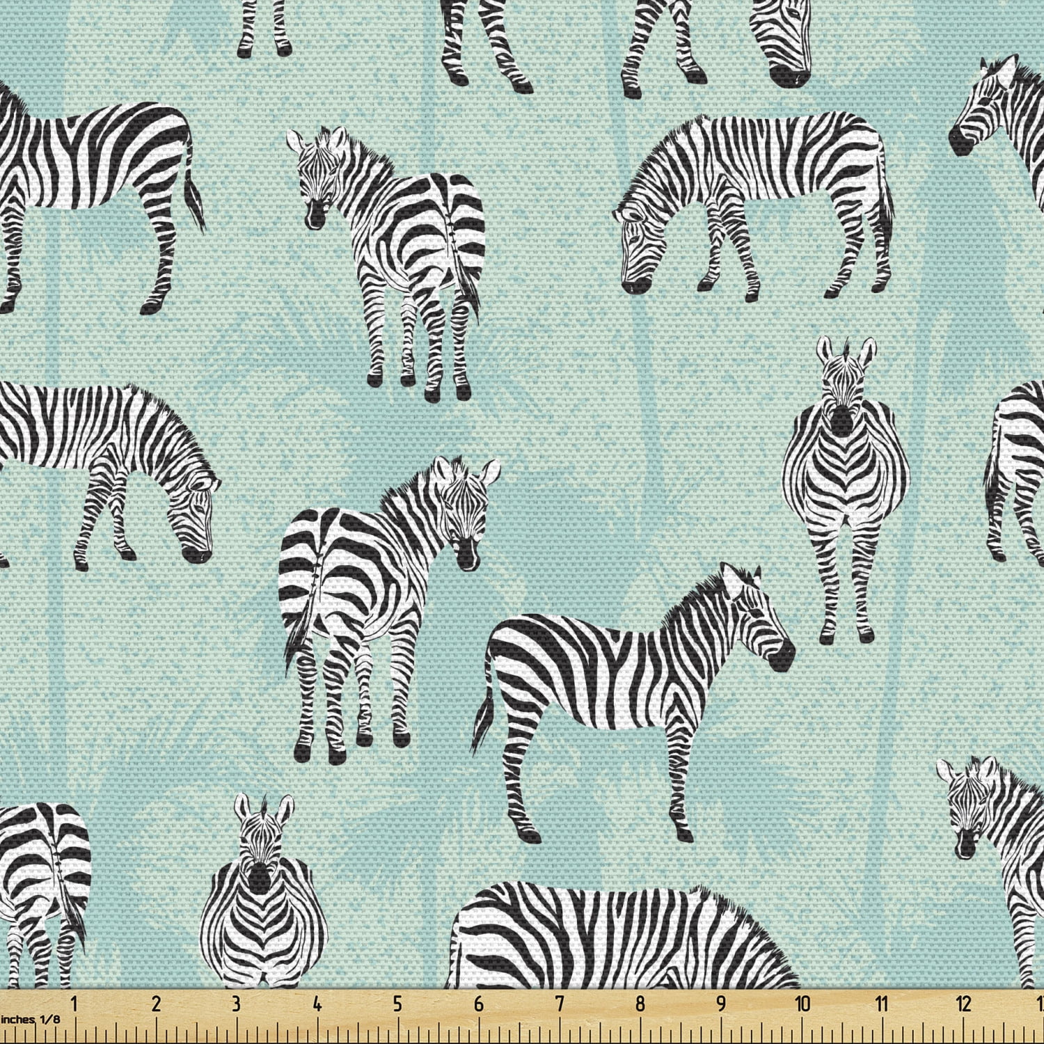 Zebra Sofa Upholstery Fabric by the Yard, Striped Endemic Horse Fauna ...