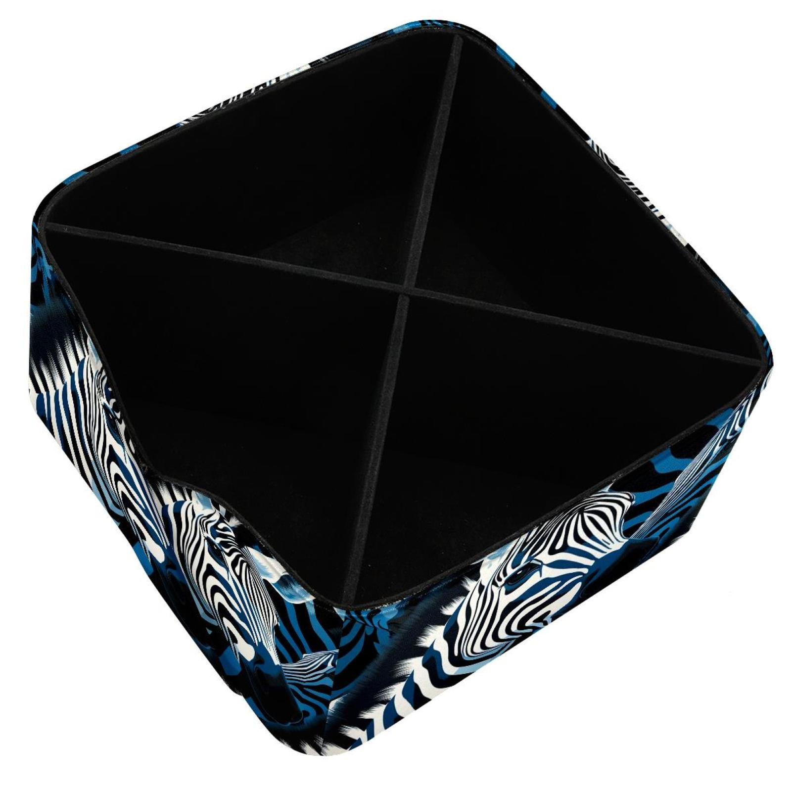 Zebra Square Pencil Case with 4 Compartments, Removable Dividers, Brush ...