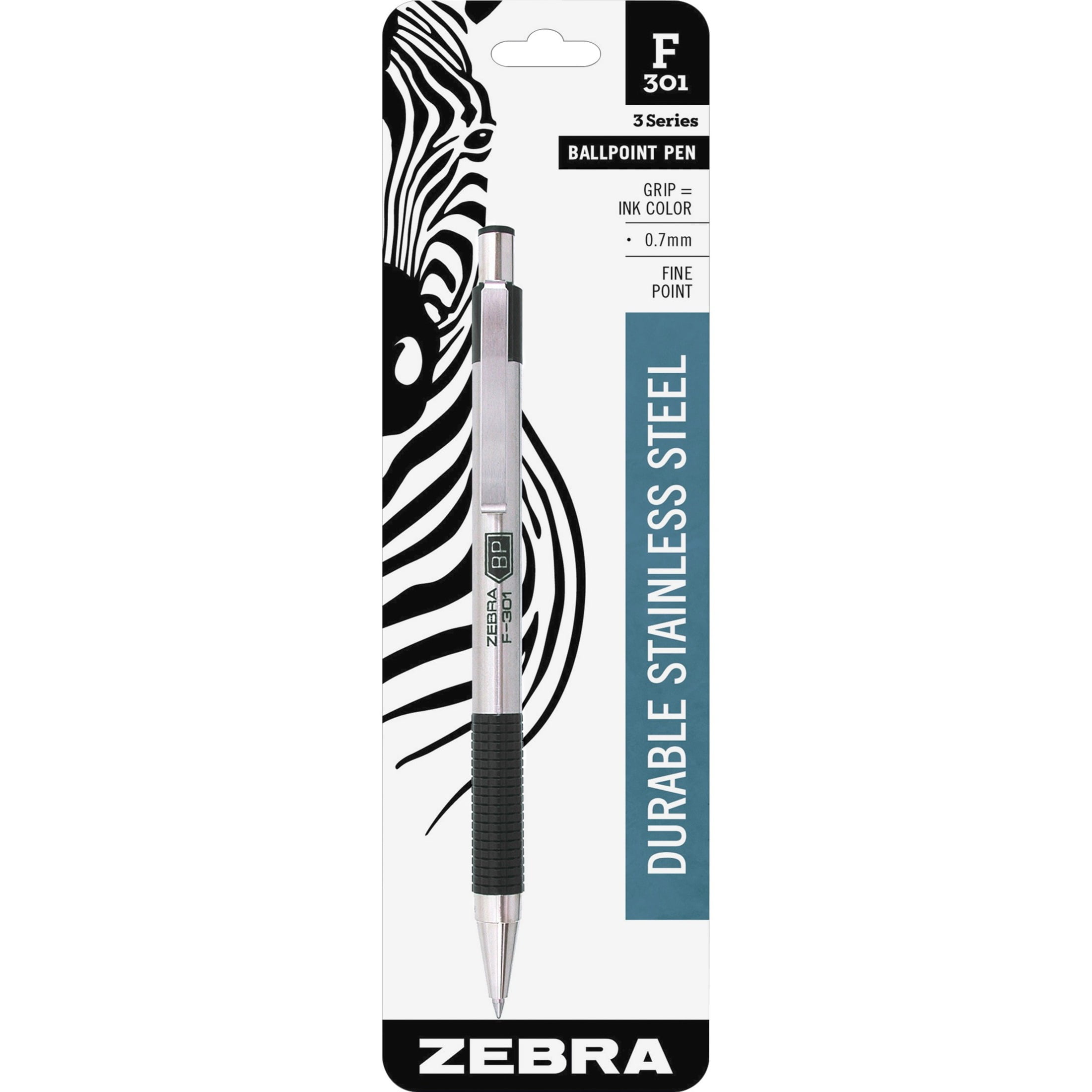 Zebra Pen BCA F-301 Stainless Steel Ballpoint Pens - Walmart.com
