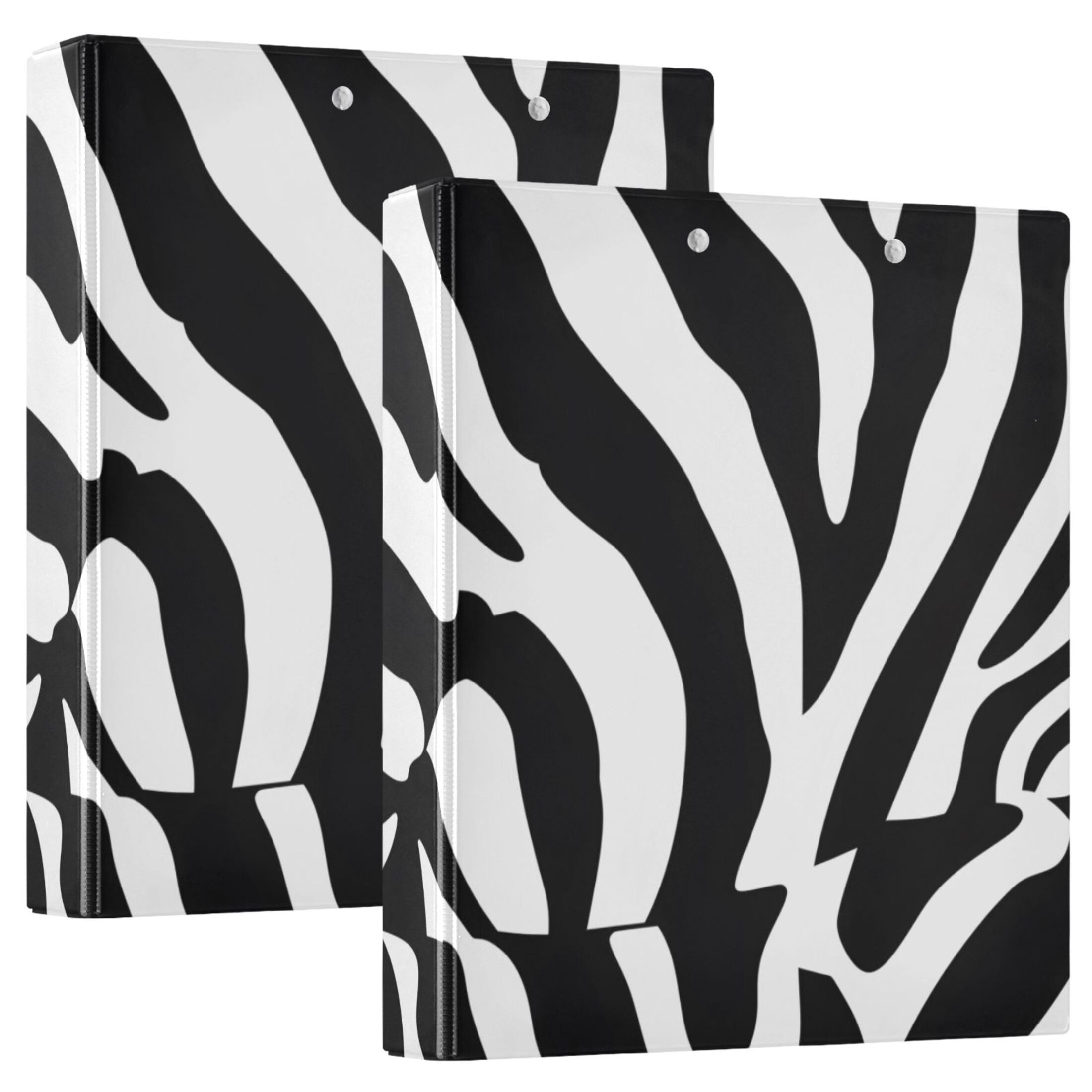 Zebra Stripe 3 Ring Hardcover Binders 1.5" Round Rings for Letter-Size ...