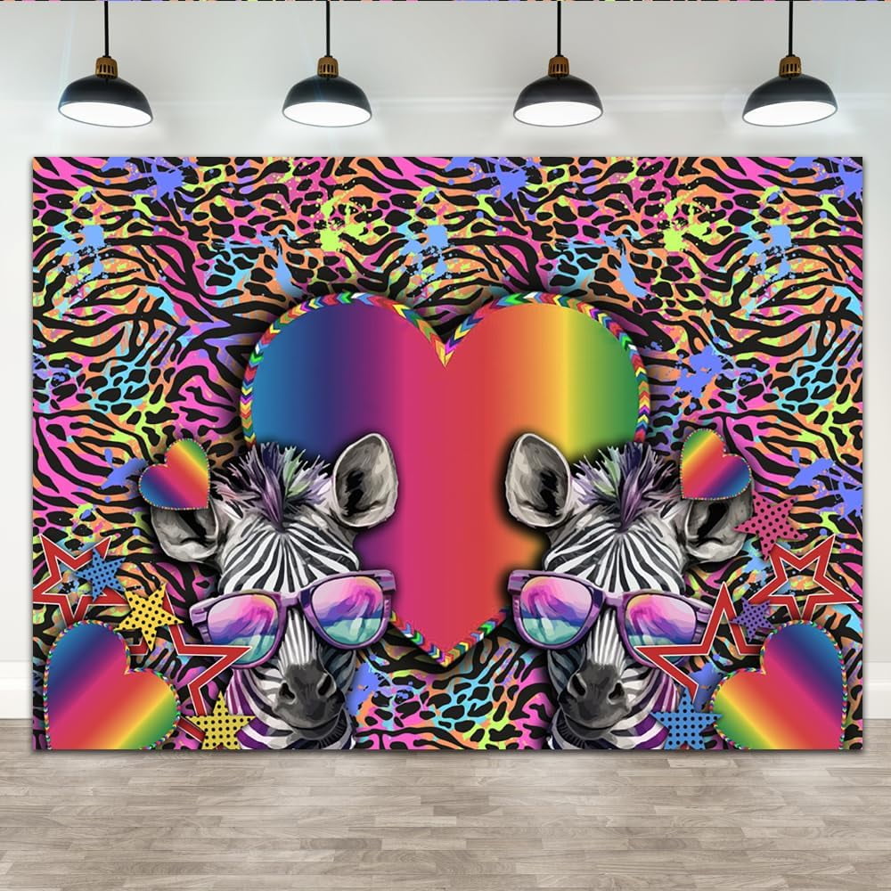 Zebra-Stripe Backdrop for Birthday Baby Shower for Photography Coloful ...