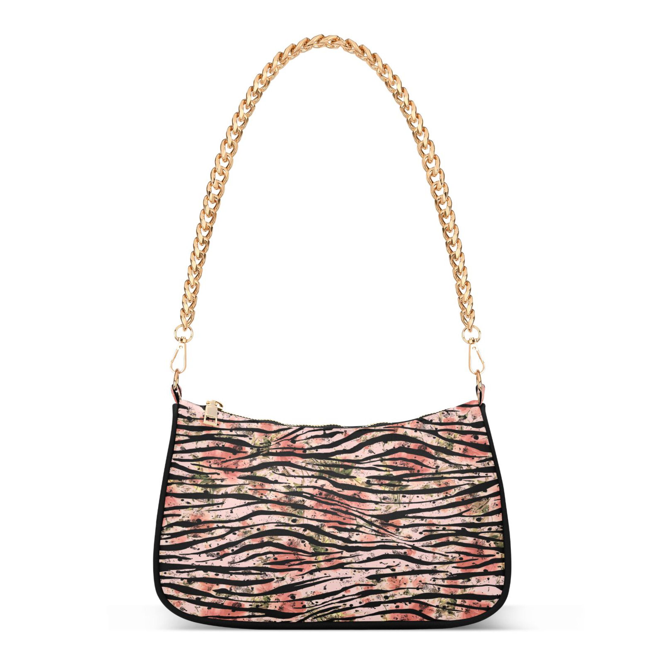 Zebra Stripe Flower Leopard Spot Womens Chain Shoulder Bag Tote Handbag ...
