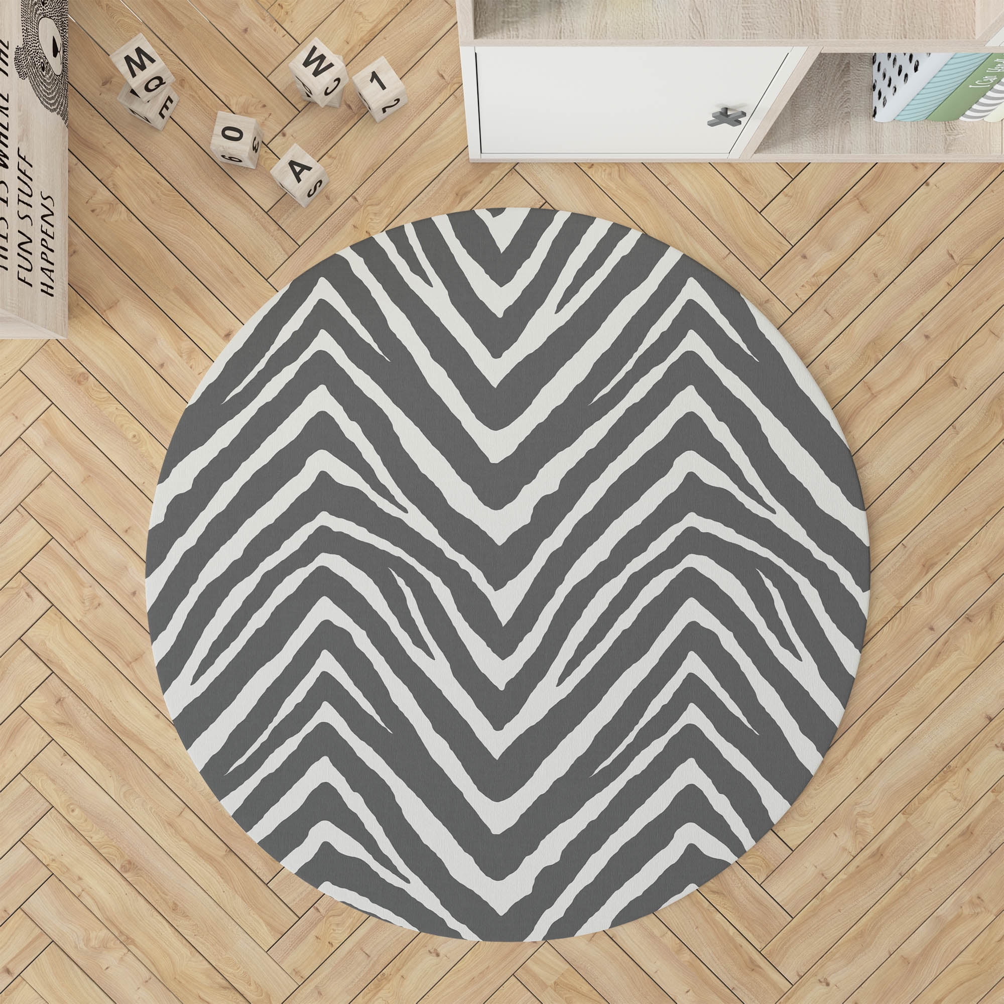 Zebra Stripe Ivory Charcoal Kids Play Mat - Walmart.com