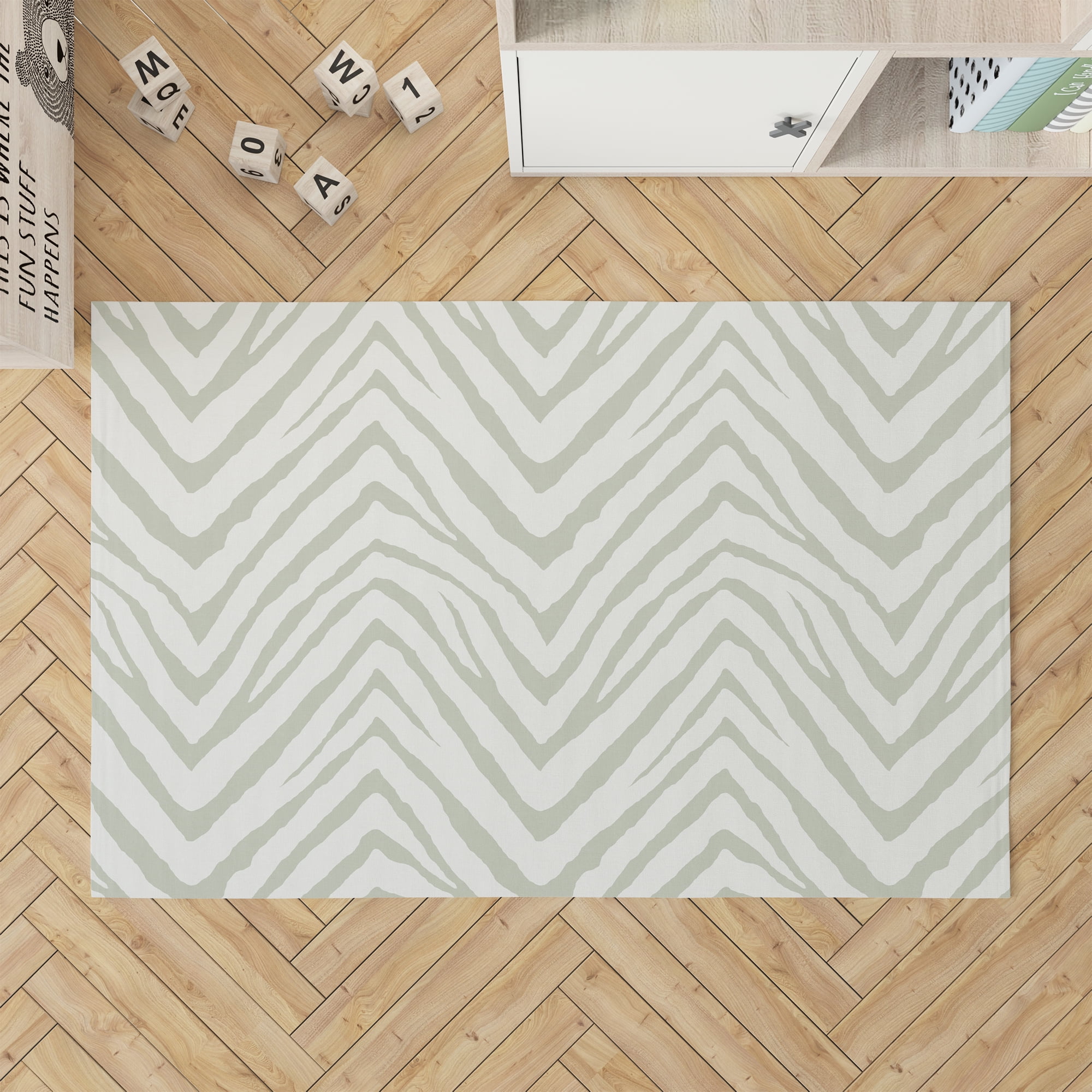 Zebra Stripe Light Green Kids Play Mat - Walmart.com