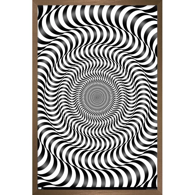 Zebra Stripe Optical Illusion Wall Poster, 22.375" x 34" Framed ...