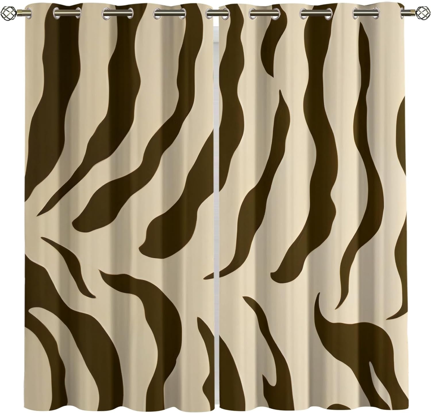 Zebra Stripes Blackout Window Curtain,Leopard Zebra Print Art Print ...