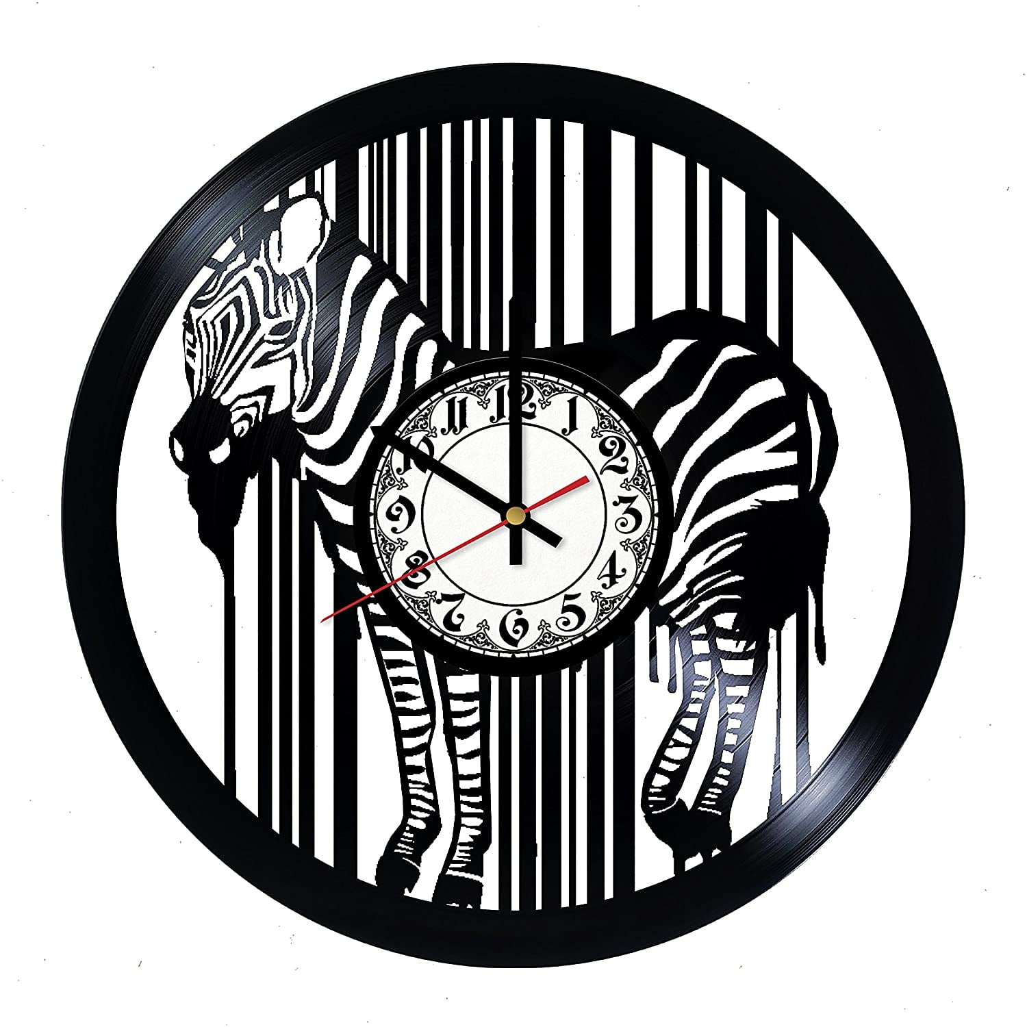 Zebra Style Vinyl Record Wall Clock Zebra Style Wall Clock Home Decor ...