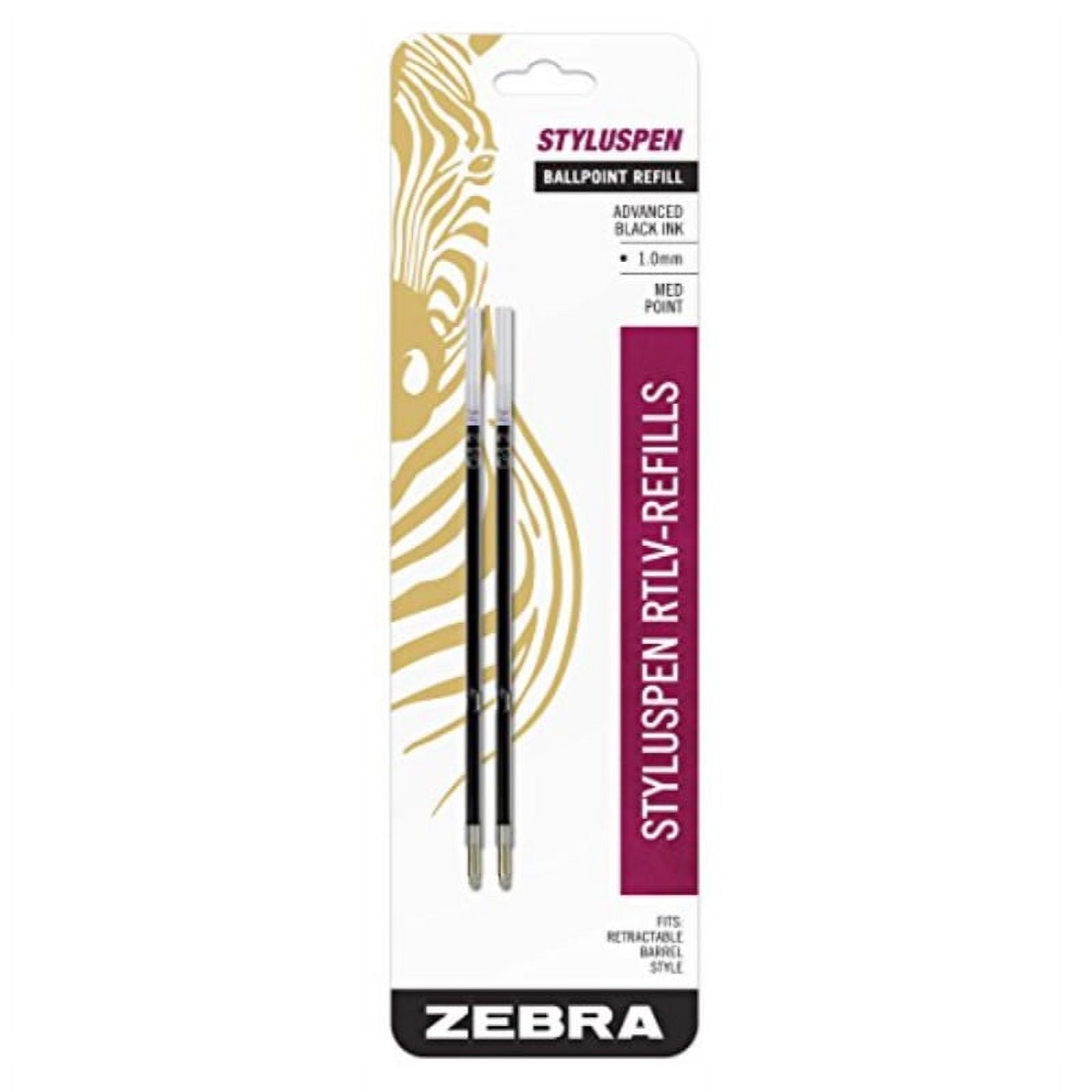 Zebra StylusPen Retractable Ballpoint Pen Refill, Medium Point, 1.0mm ...
