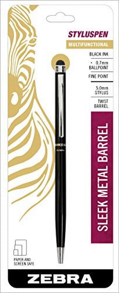 Zebra StylusPen Twist Retractable Ballpoint Pen, Fine Point, 0.7mm ...