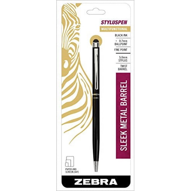 Zebra StylusPen Twist Retractable Ballpoint Pen, Fine Point, 0.7mm ...