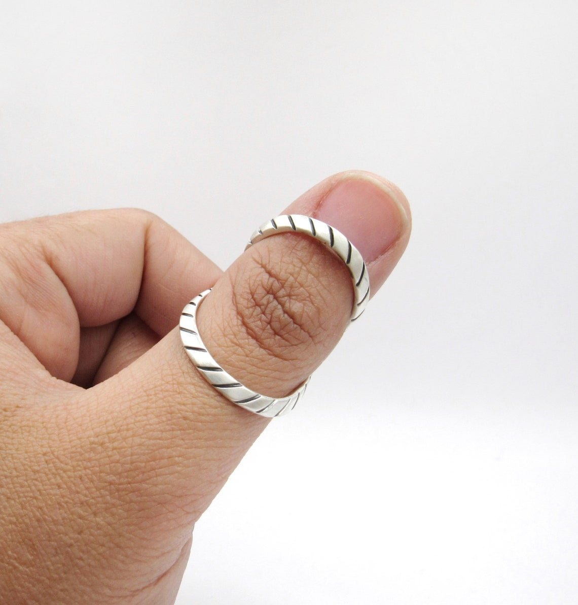 Zebra Swan Splint Ring in Sterling Silver • Swan Neck Finger Splint for ...