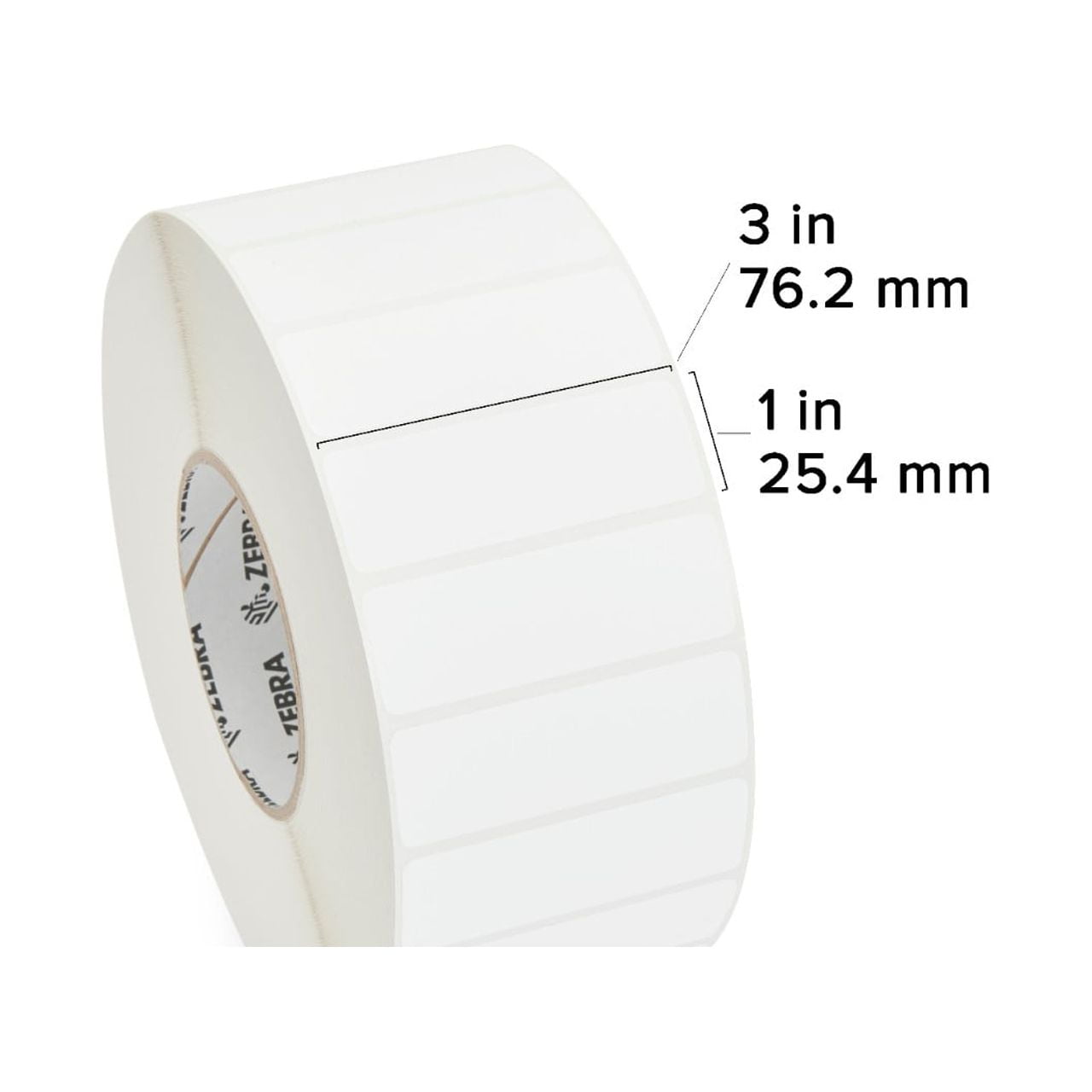 Zebra Thermal Transfer Barcode Label, 3" x 1" Paper Label with 3" Core ...