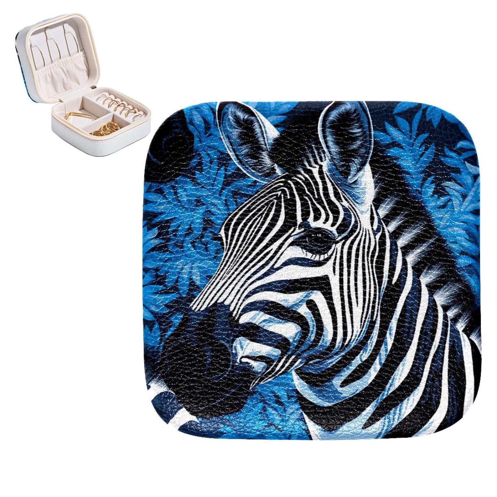Zebra Travel Portable Square Jewelry Box Earring Necklace Bracelet ...