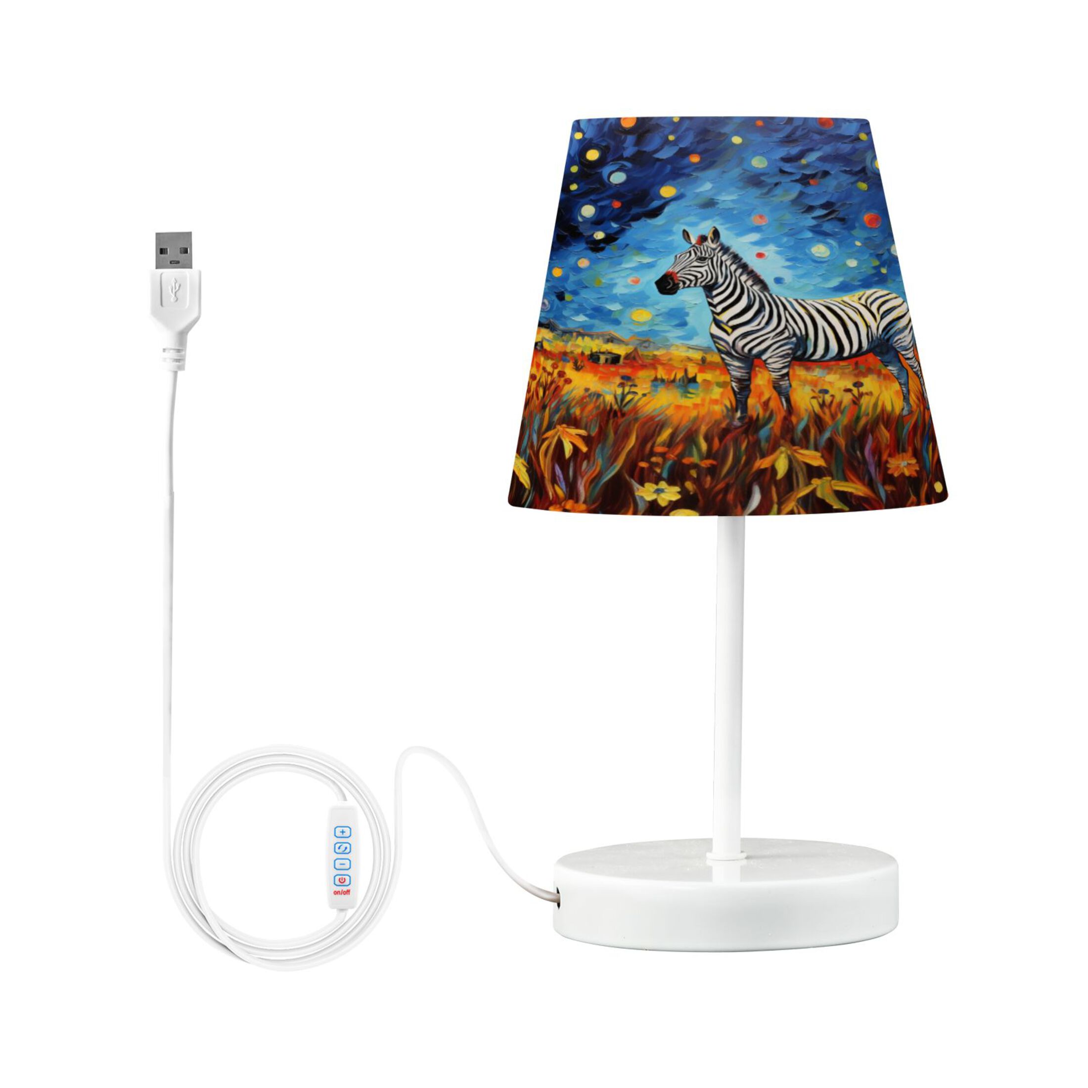 Zebra Van Gogh Art Desk Lamp LED Table Nightstand Lamps with 3 Color ...