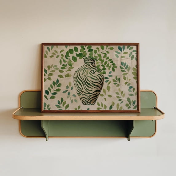 Zebra Vase with Jungle Leaves Art Botanical Aesthetic Green Home Decor ...