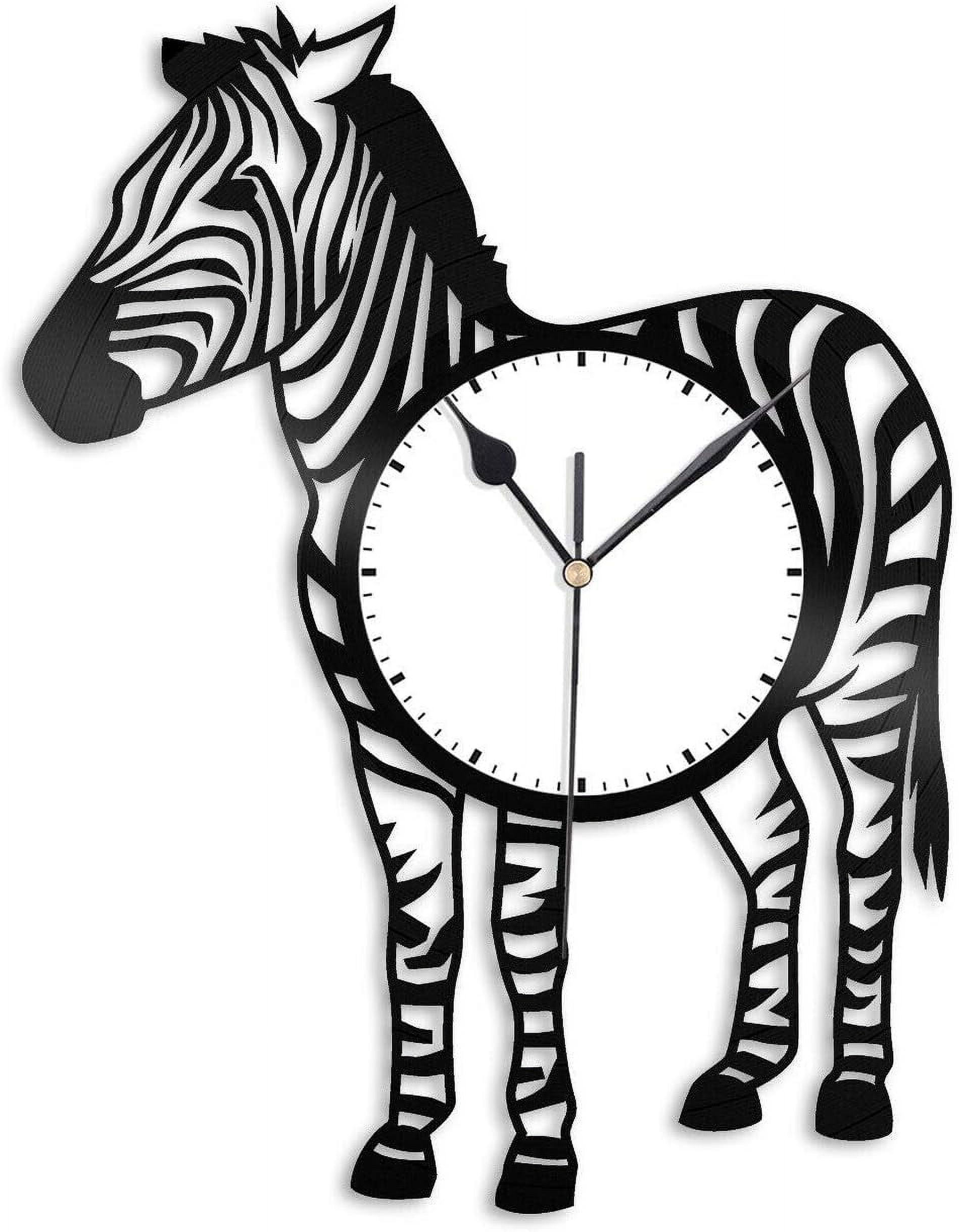 Zebra Vinyl Wall Clock,Vinyl Record Clock Wall Art Unique Room ...