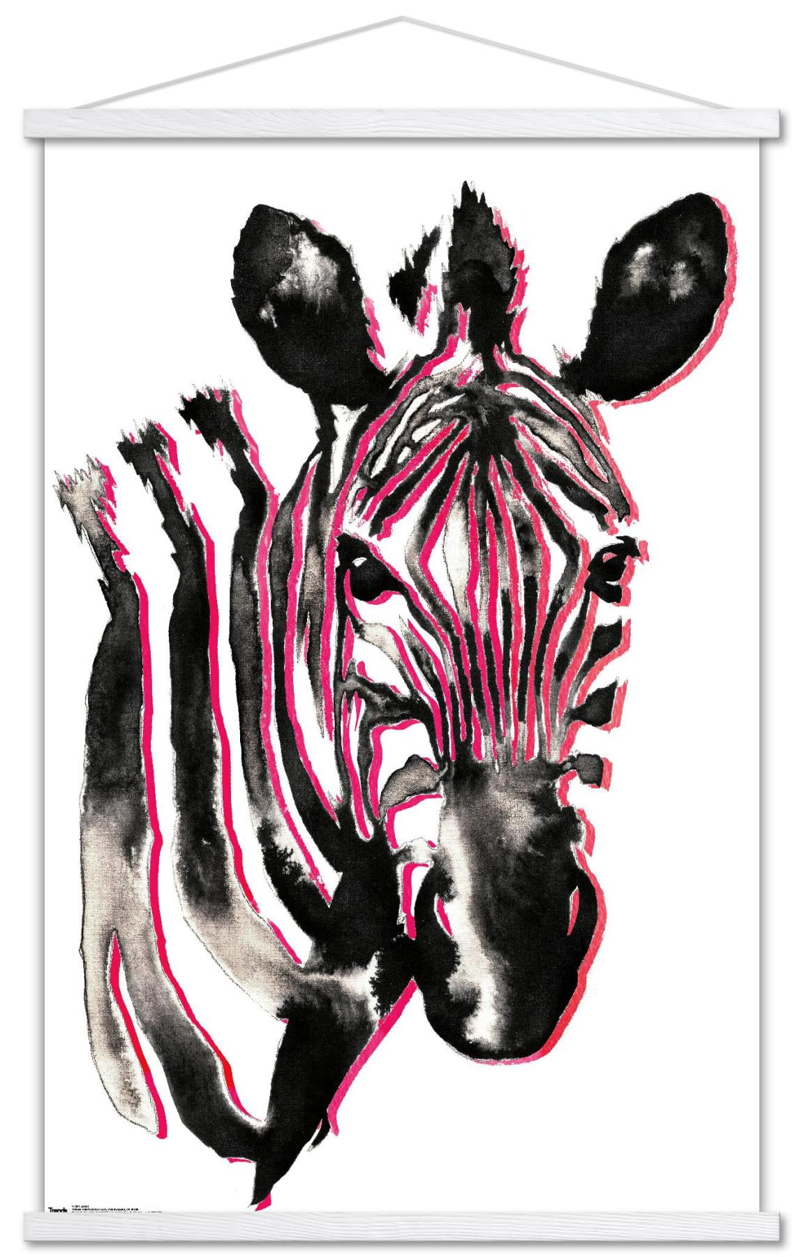 Zebra Wall Poster with Wooden Magnetic Frame, 22.375" x 34" - Walmart.com
