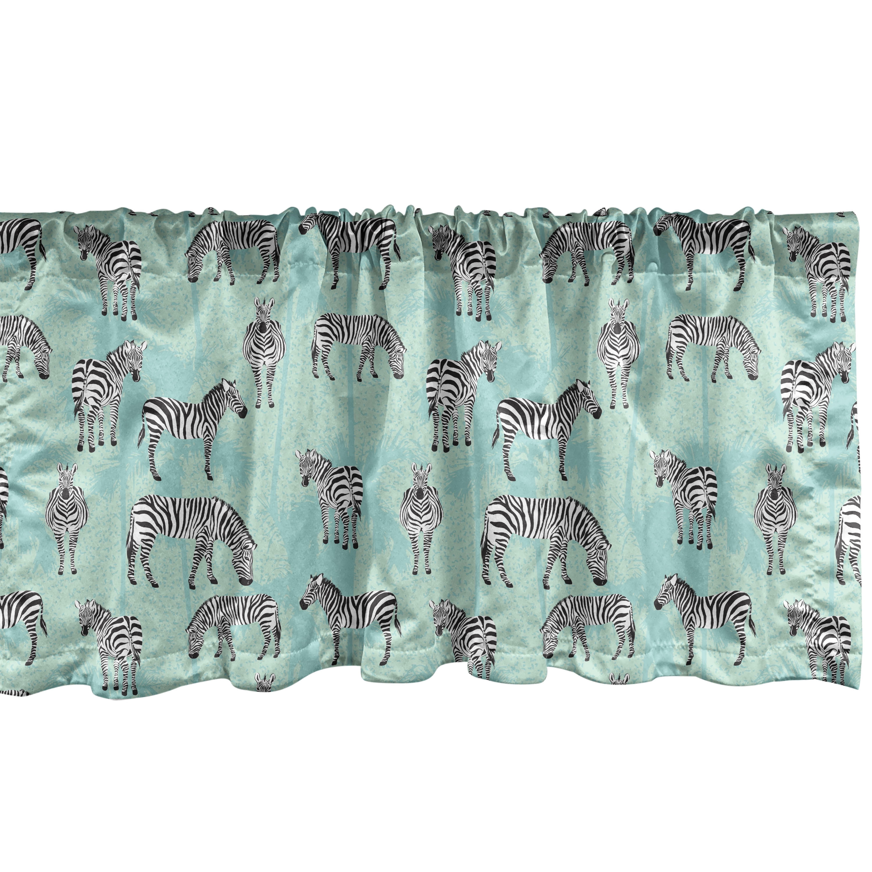 Ambesonne Zebra Valance Pack of 2, Striped Endemic Horse, 54"X18 ...