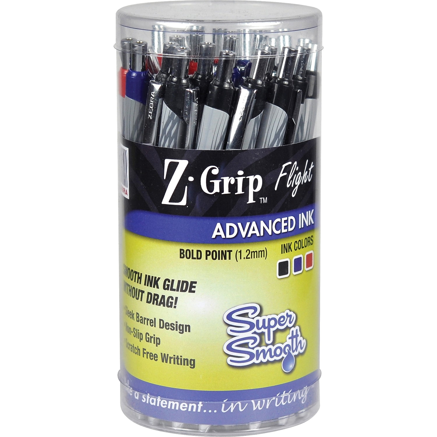 Zebra Z-Grip Flight Retract Ballpoint Pens Bold Asst 92209 - Walmart.com