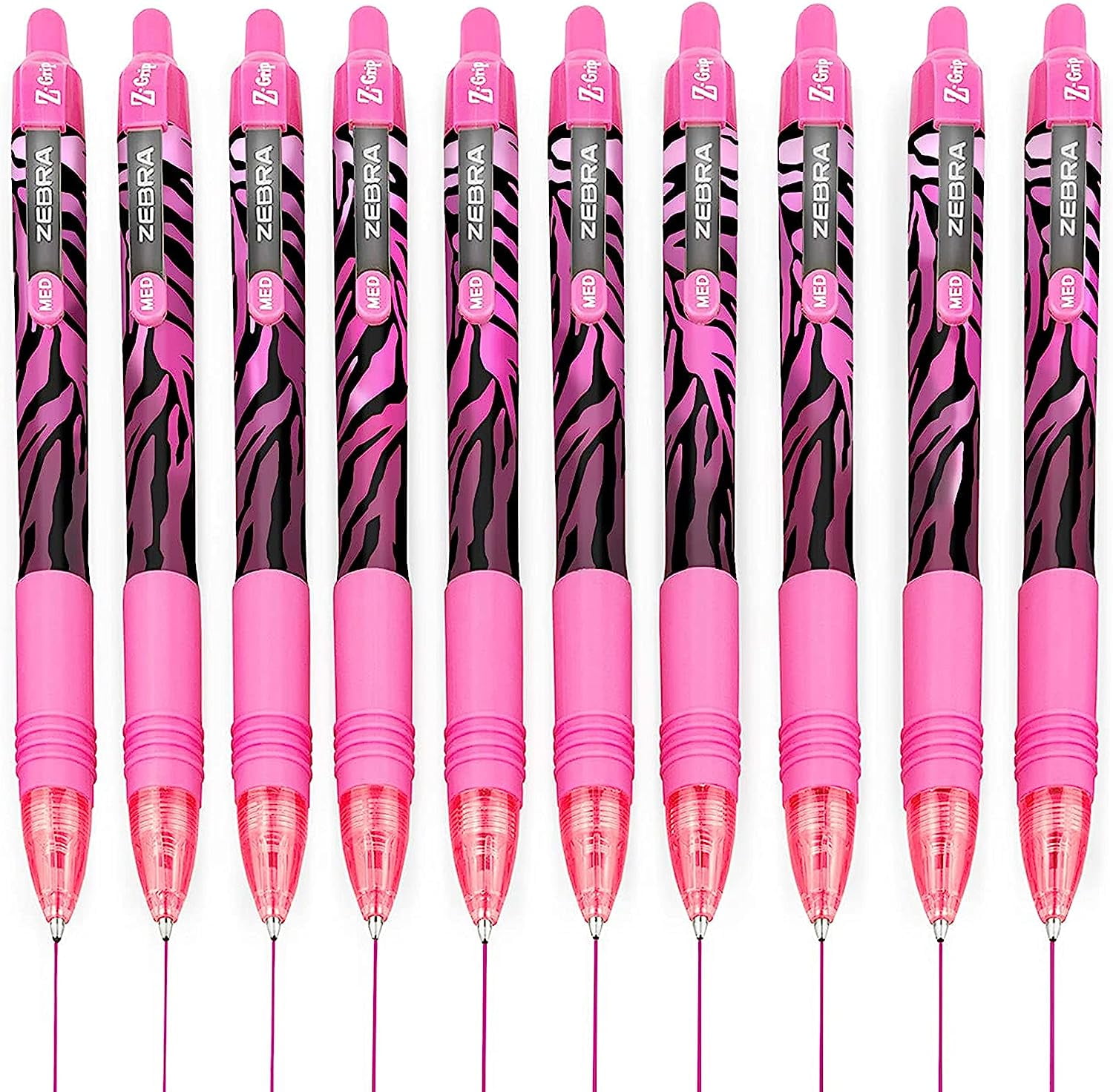Zebra Z-Grip Smooth Colored Ballpoint Pen, 1.0mm, Stripe Pink Barrel ...
