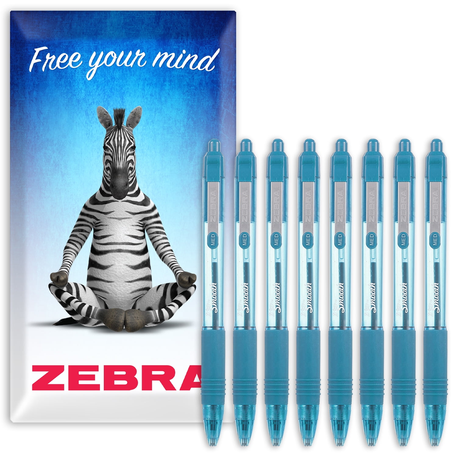 Zebra Z-Grip Smooth Retractable Ballpoint Pen - 1.0mm Nib - Light Blue ...