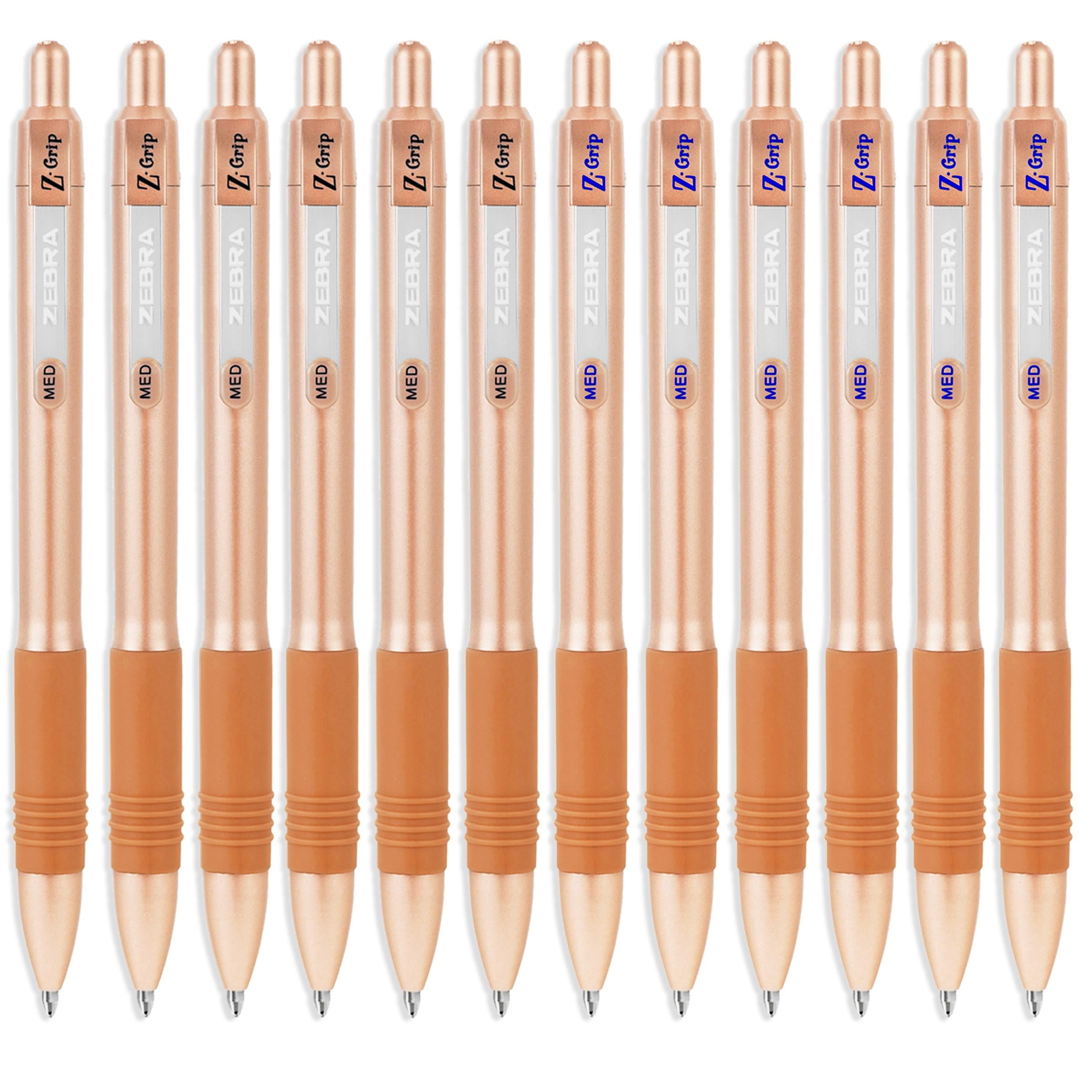 Zebra Z-Grip Smooth Retractable Ballpoint Pen - Rose Gold Barrel ...