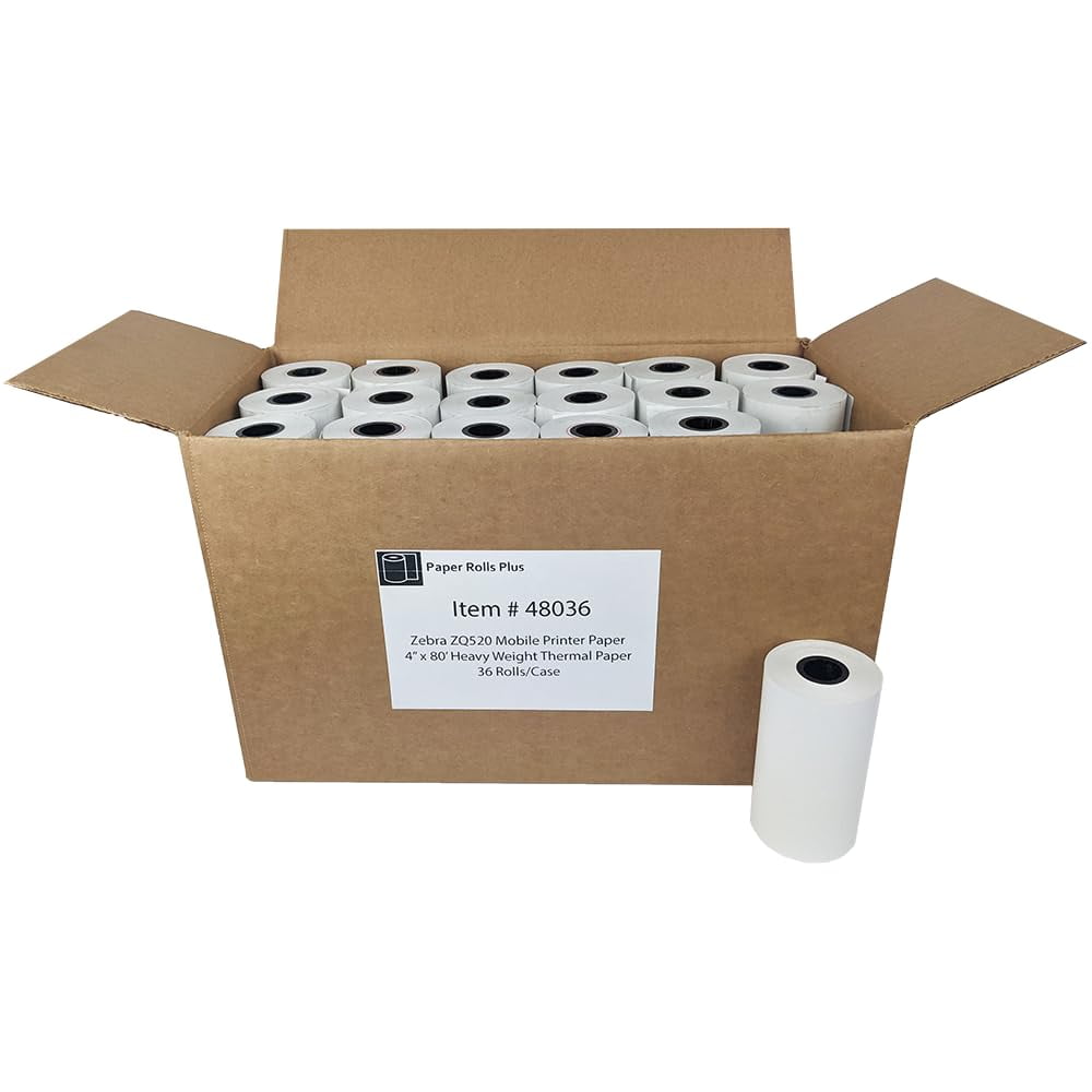 Zebra ZQ520 QL420 RW420 Mobile Printer Thermal Paper Roll 4 Inch x 80 ...