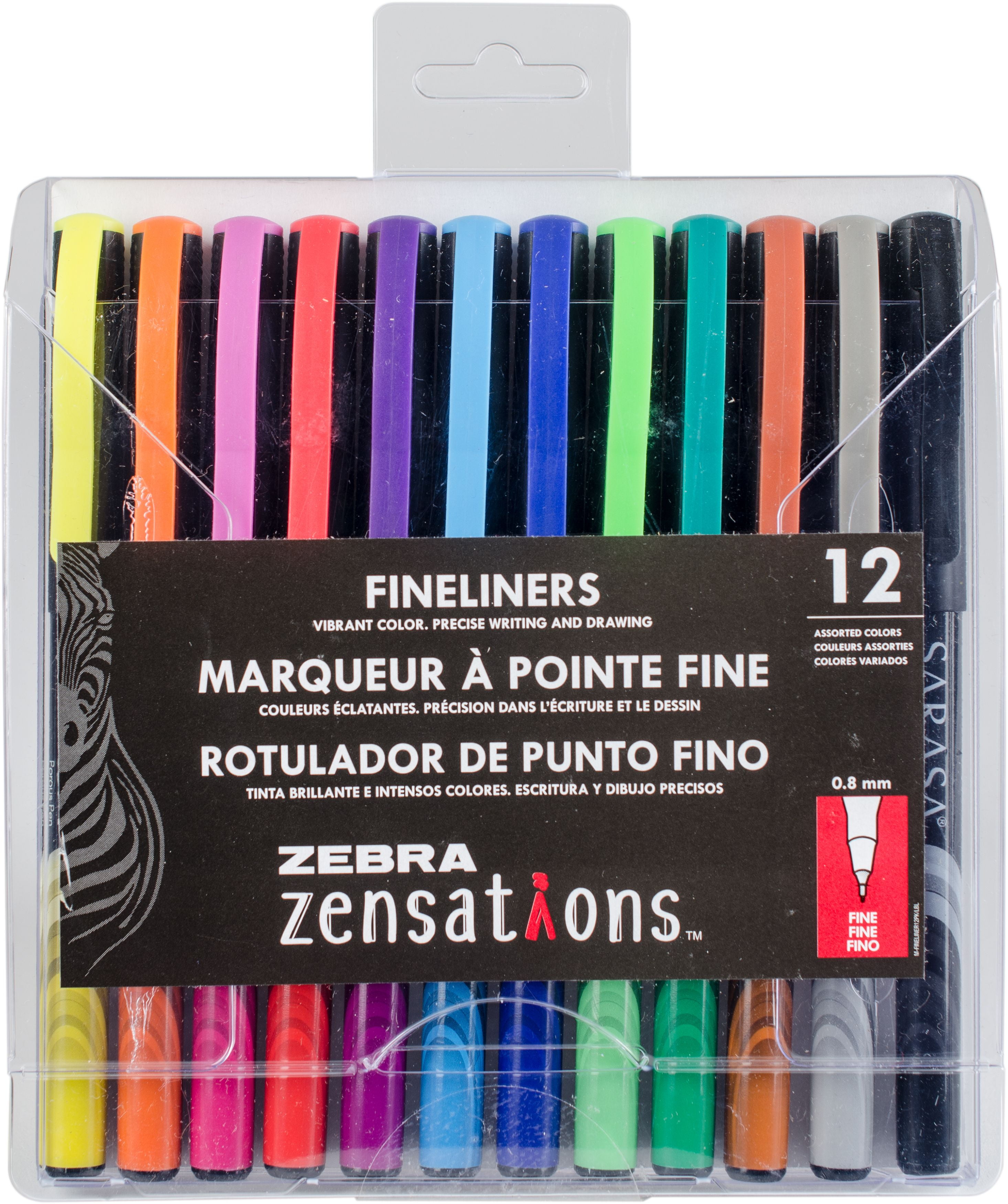 Zebra Zensations Fineliner Pens 12/Pkg 0.8mm-Assorted - Walmart.com