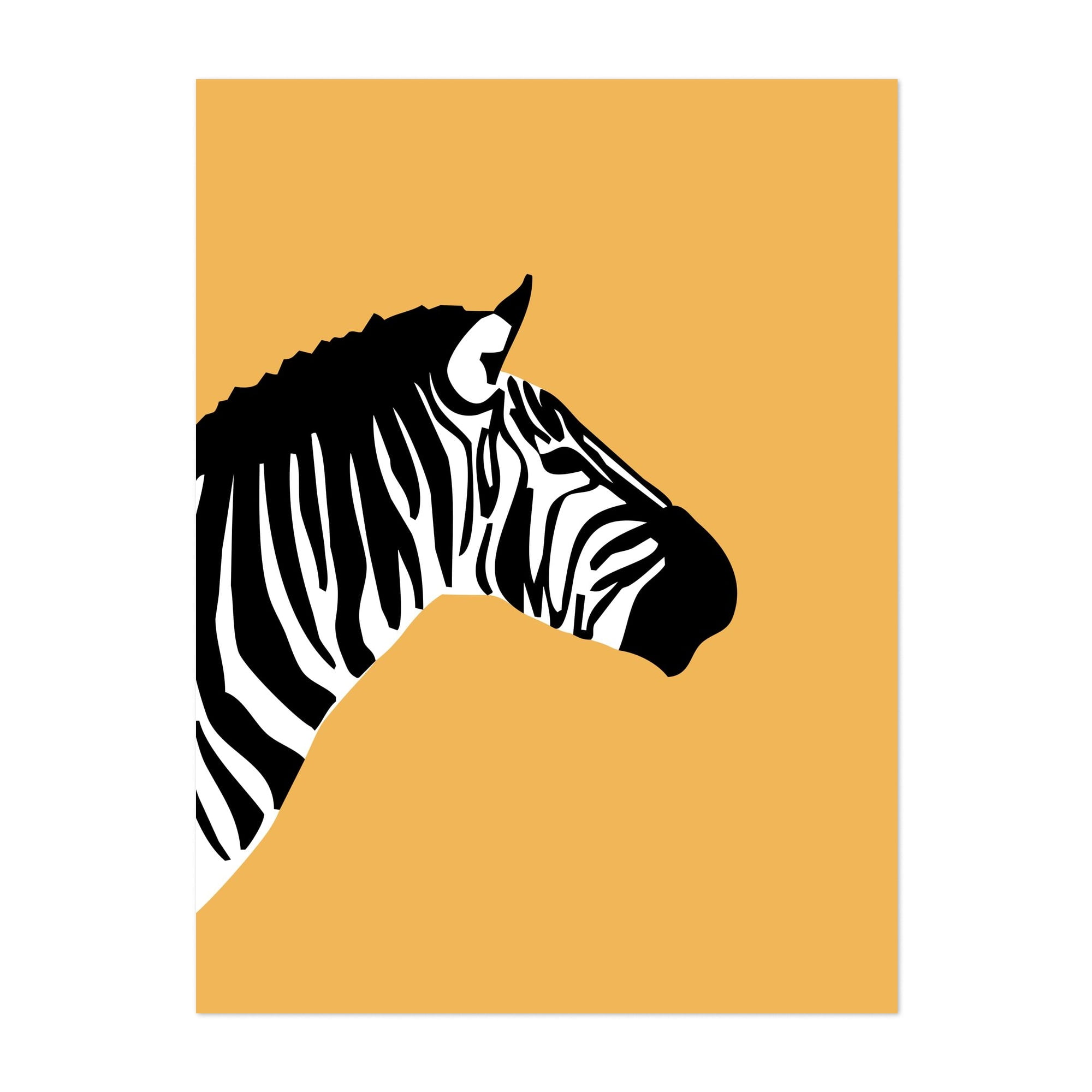 Zebra head - Illustration Unframed Wall Art Print 16 x 20 inches ...