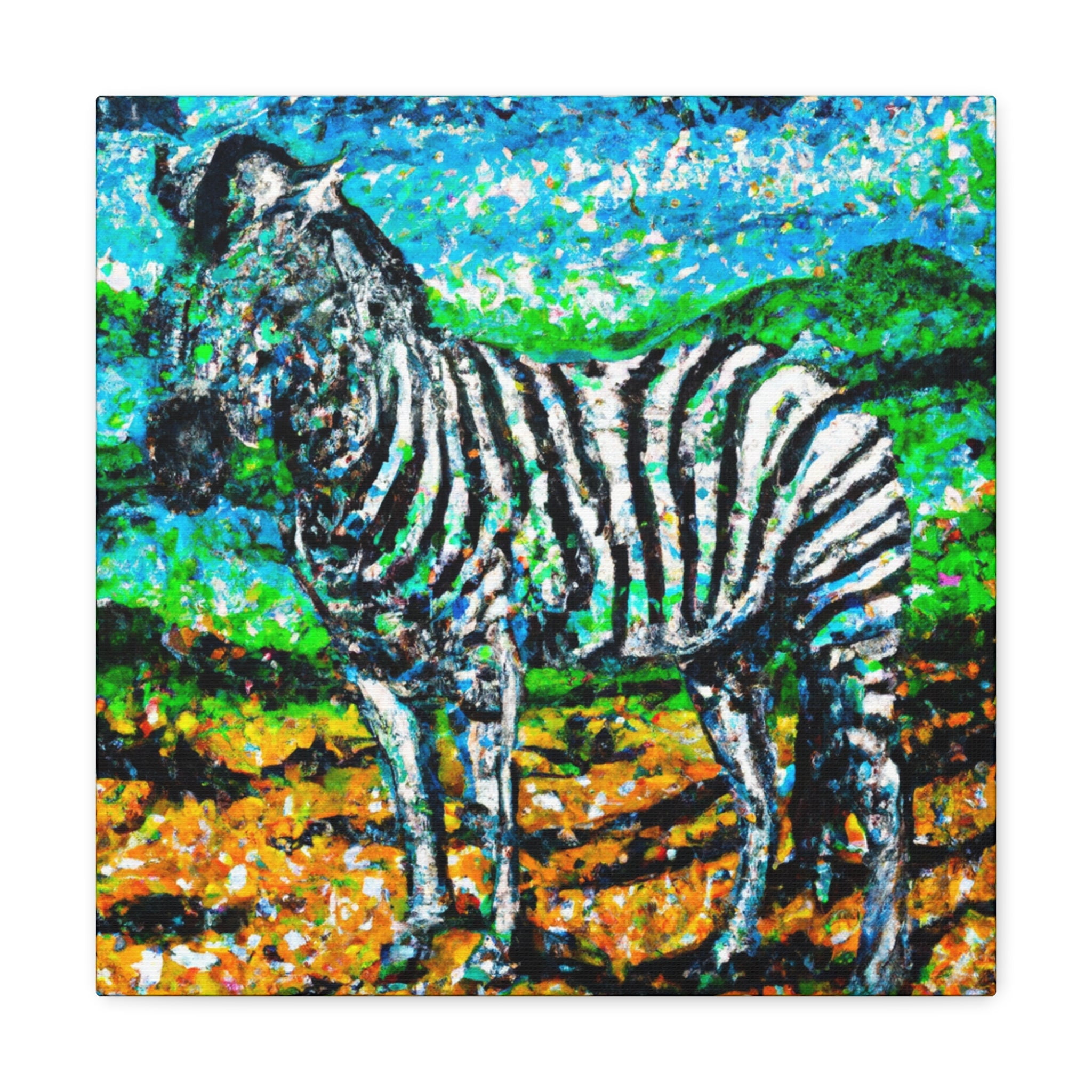 "Zebra in Pointillism". - Canvas - Walmart.com