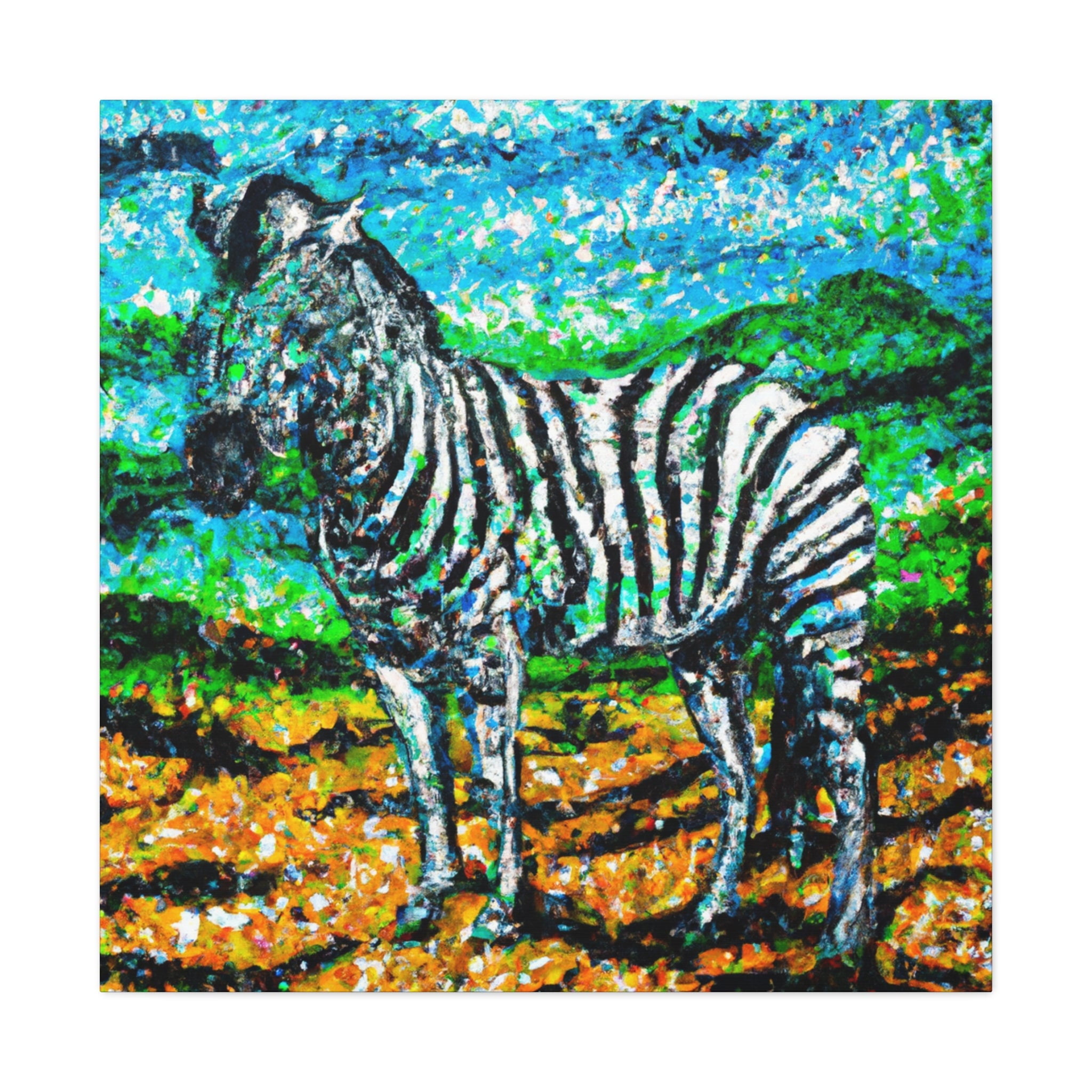"Zebra in Pointillism". - Canvas - Walmart.com