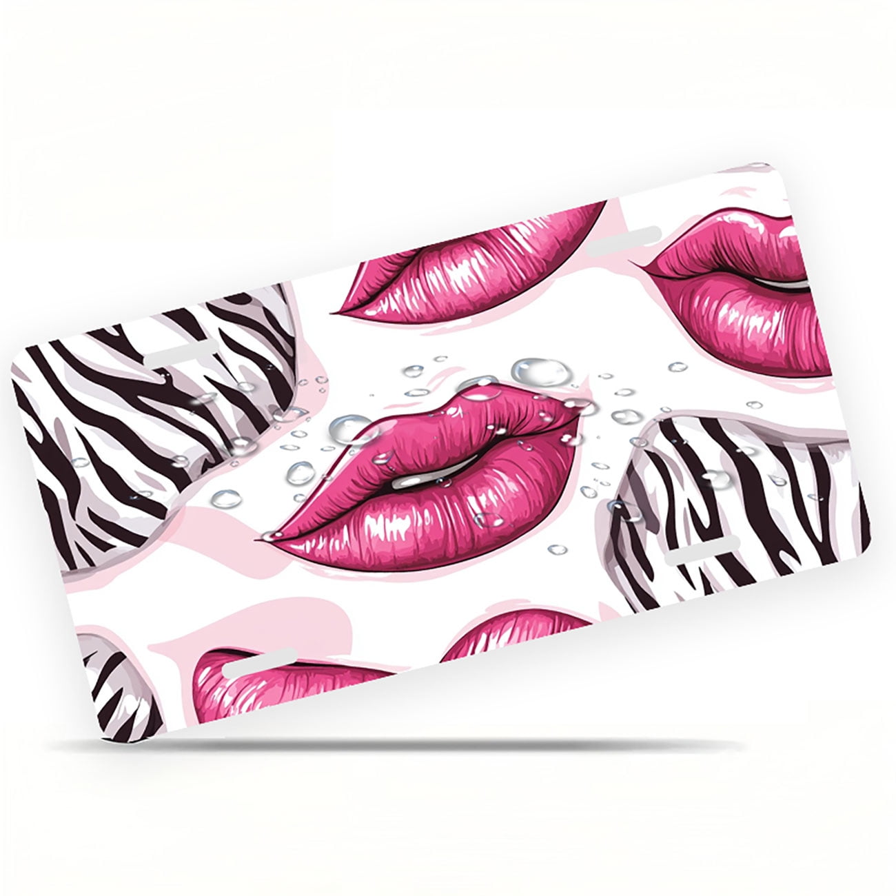 Zebra lip pattern Funny Personalized License Plate Rust-proof Stainless ...