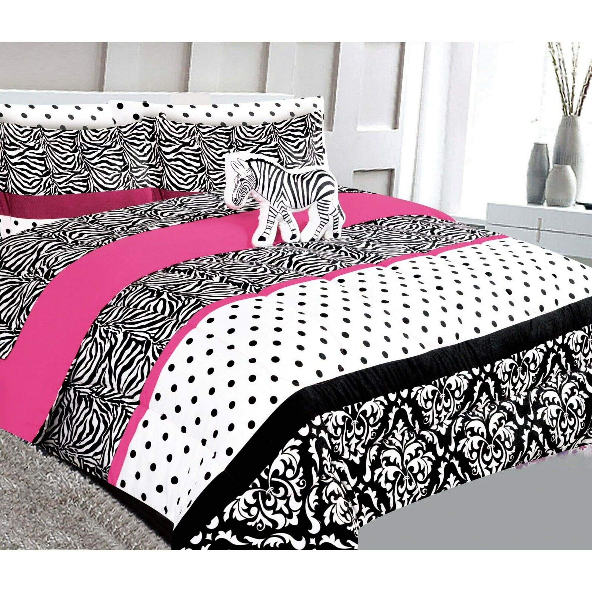 Pink Zebra Print Room