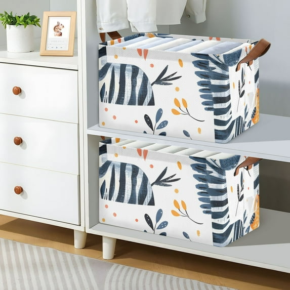 Zebras Cute Foldable Storage Large Fabric Storage Baskets Organizer ...