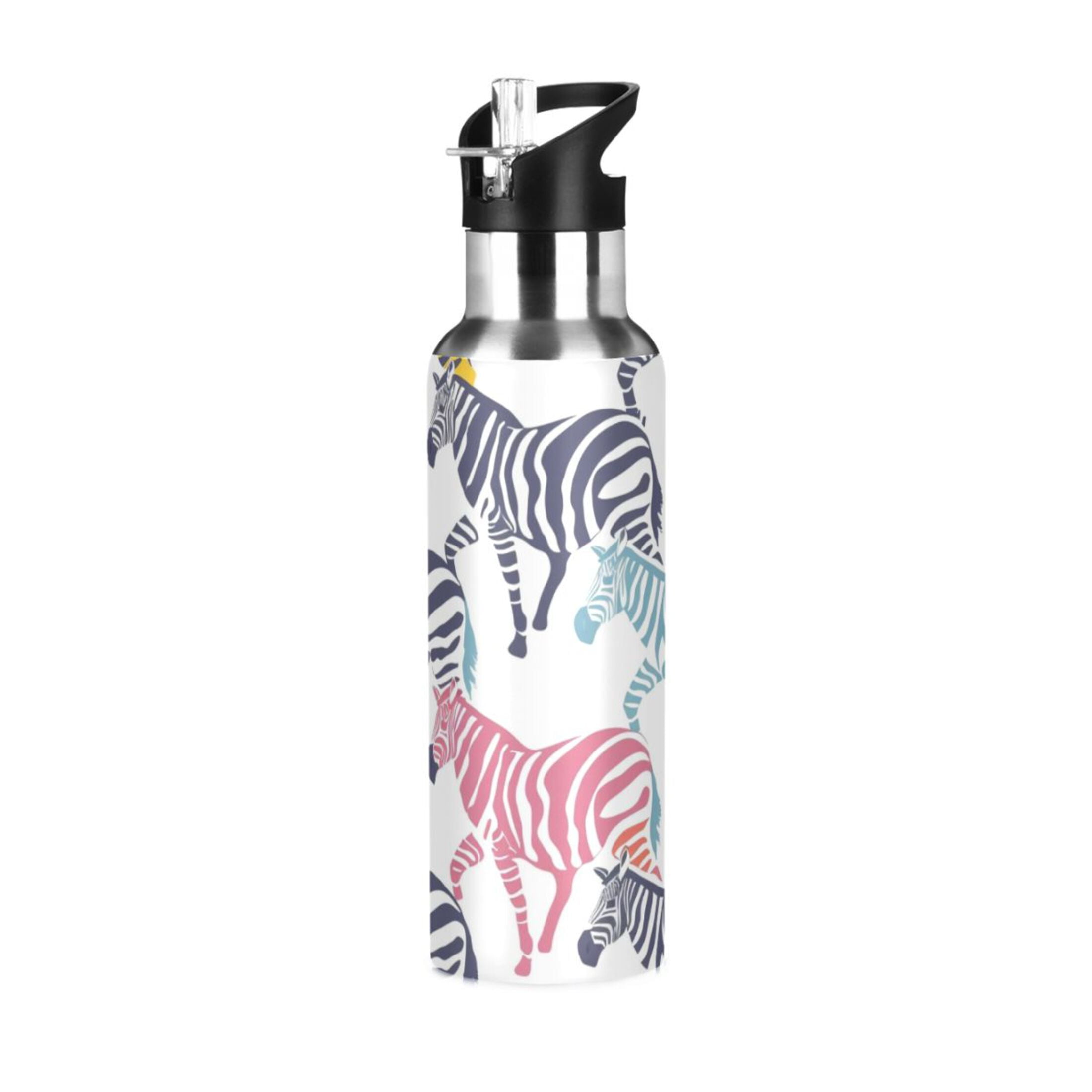 Zebras Outline Stainless Steel Water Bottle 20oz/600ml Double Wall ...