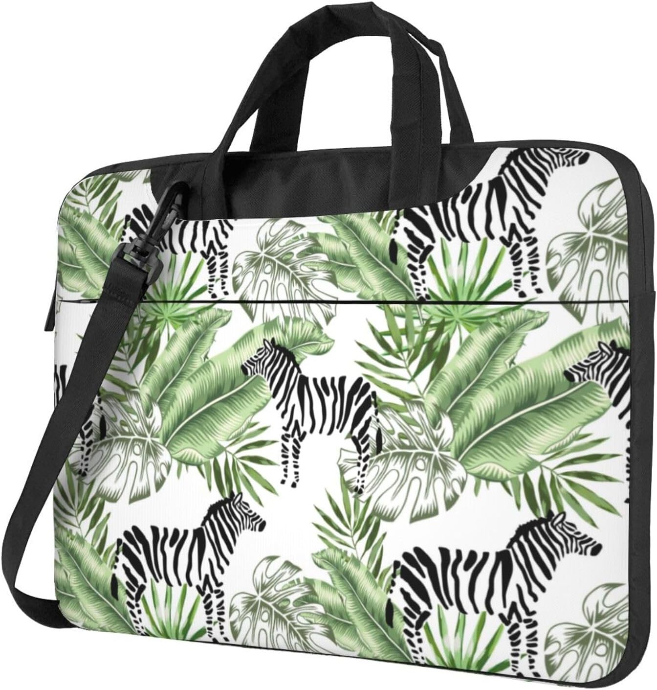 Zebras Tropical Leaves Cute Laptop Tote Bag For Women Men- Laptop Case ...