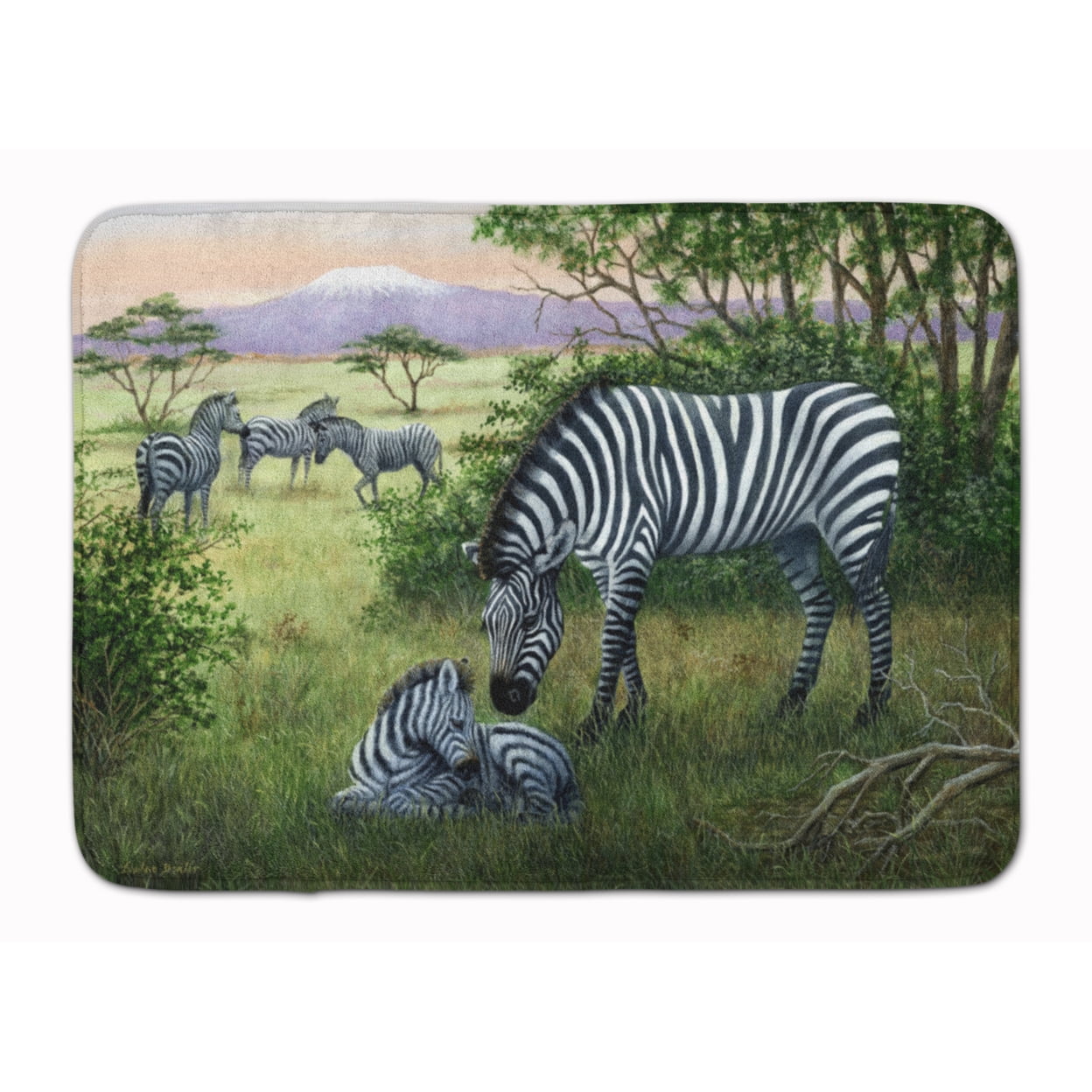 Zebras in the Field with Baby Machine Washable Memory Foam Mat ...