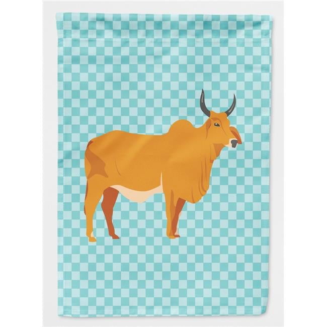 Zebu Indicine Cow Blue Check Flag Canvas House - Blue Check - Walmart.com