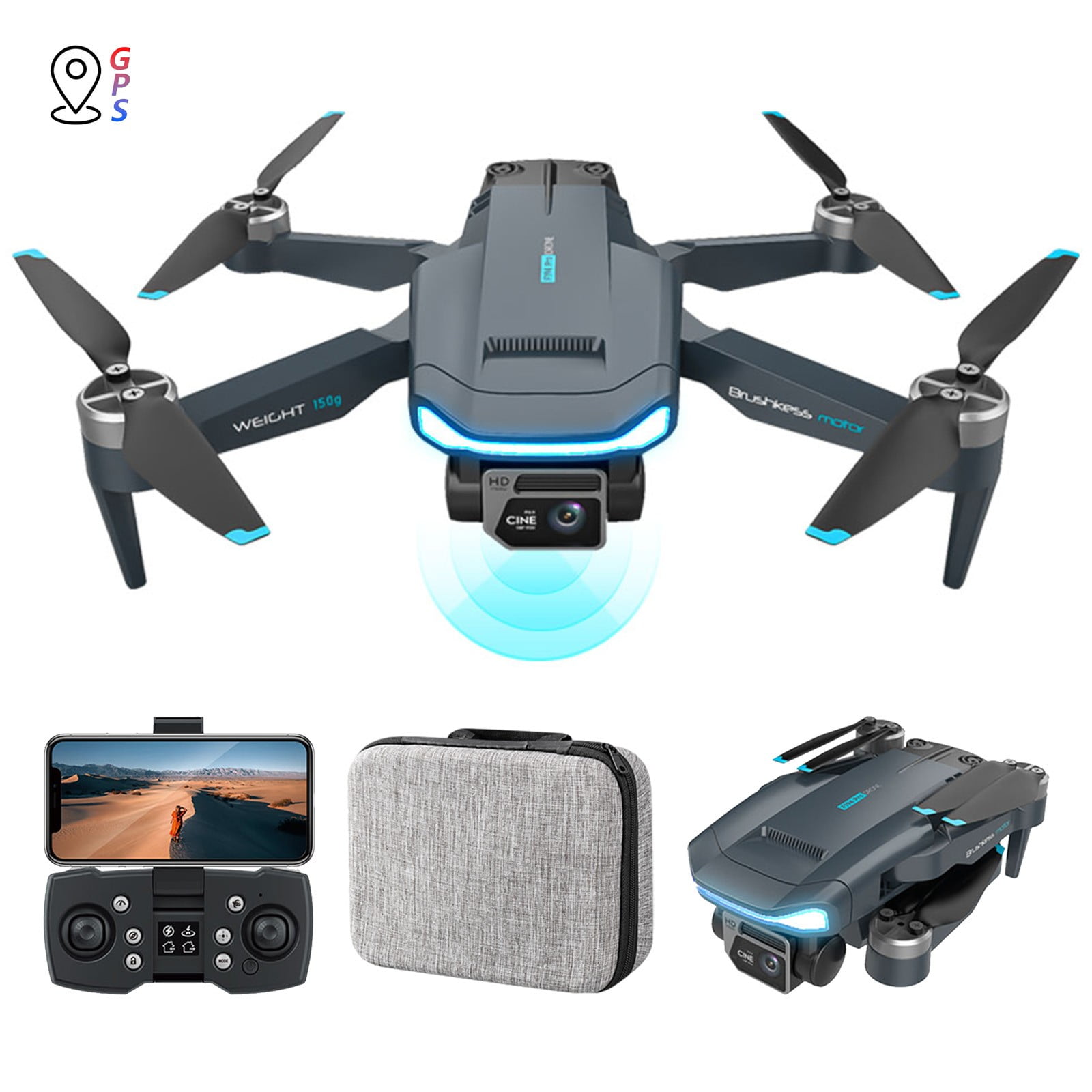 Zeceouar Drone with Camera GPS Drone With 4K Camera for Adults RC ...