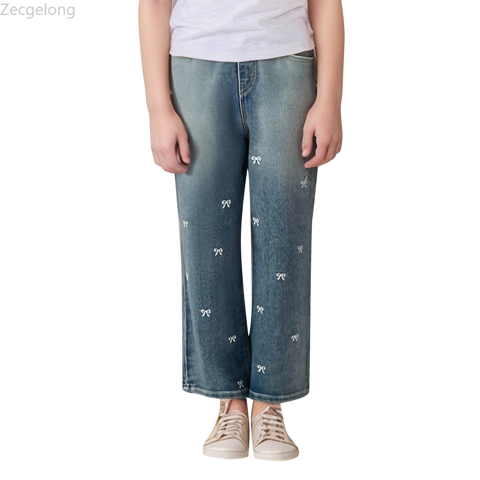 Zecgelong Big Kids Girls Straight Leg Slacks Children's Pants Girls ...