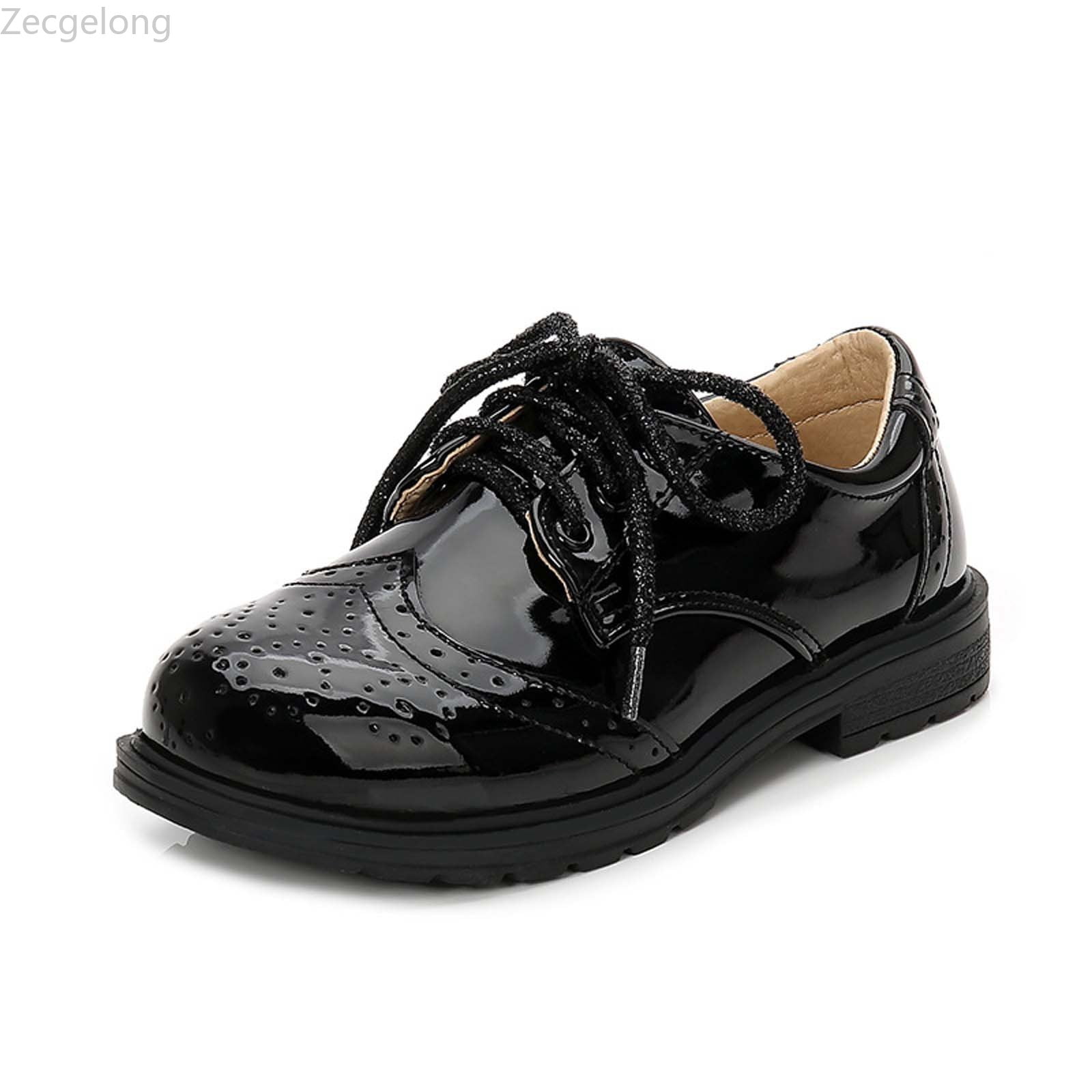Zecgelong Boys Low Heel Lace Up British Dress Shoes Little Kid Big Kid ...