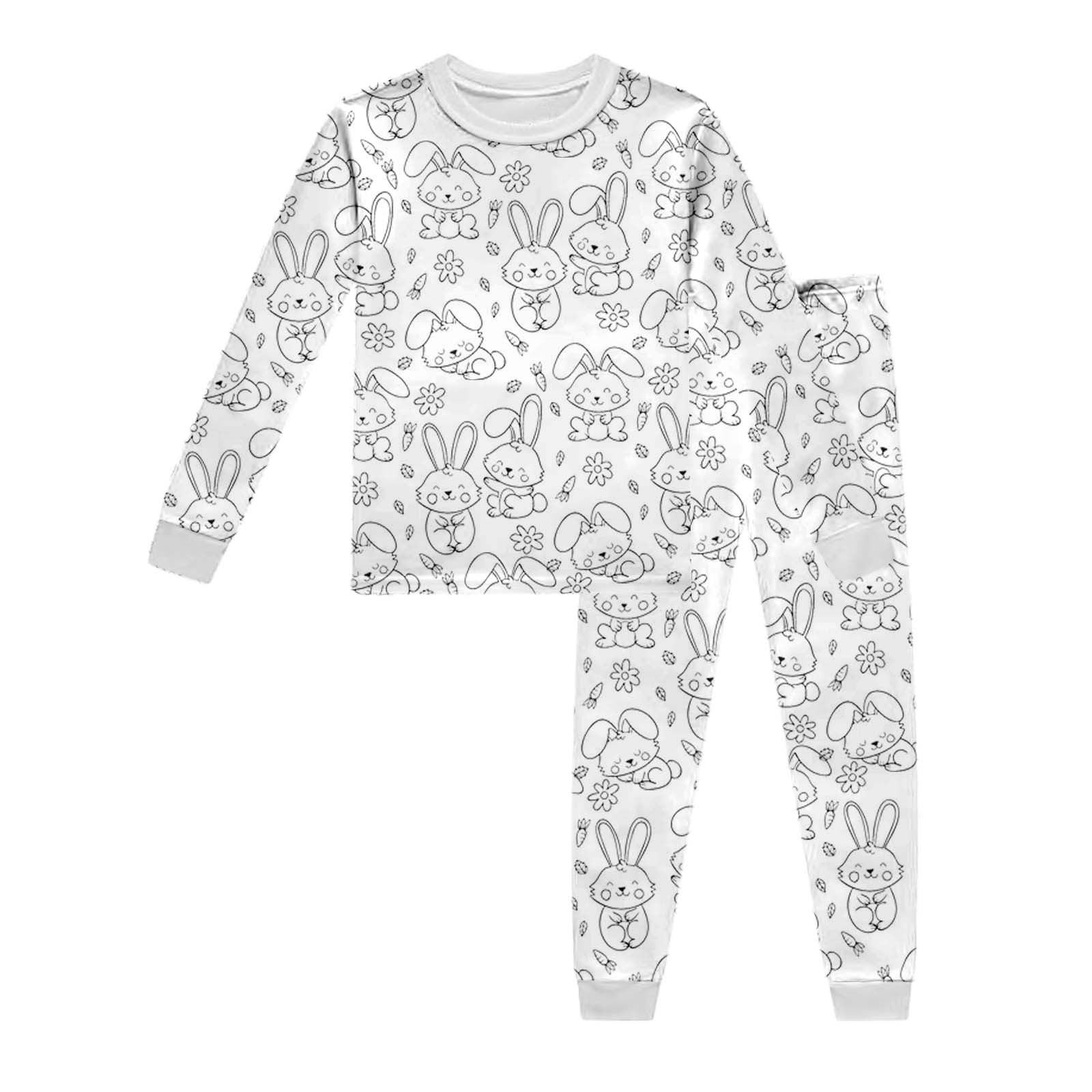 Zecgelong Kid Easter DIY Hand Painted Homewear Set Colouring Pajama ...