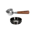 Zecic Coffee Machine Filter Holder Bracket Bottomless Tools with Wooden ...