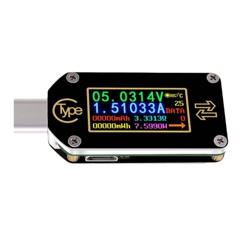 Zecic USB C Tester 3.5-24V 4A Voltage Tester Multimeter LCD Display ...
