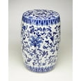 Zeckos 16 Inch Blue And White Drum Garden Stool - Walmart.com