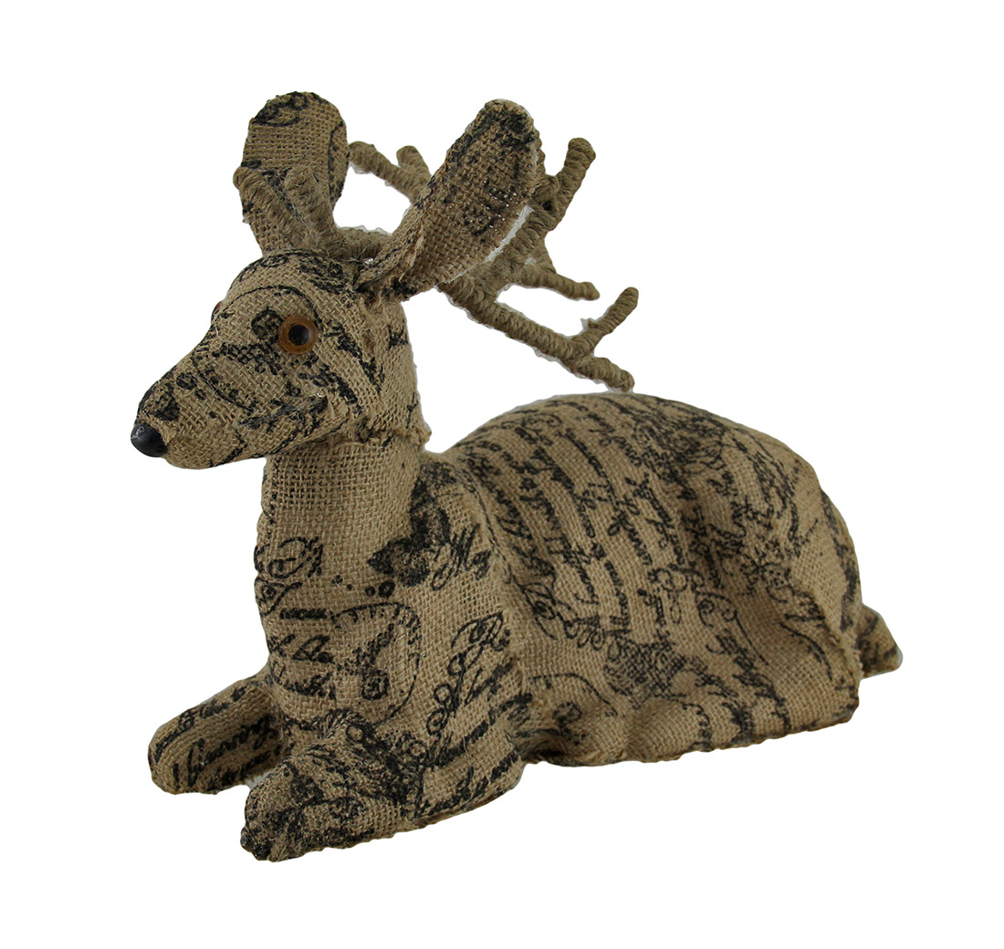 Zeckos 5/25 inch Postcard Print Brown Burlap Deer Statue Animal Figure ...