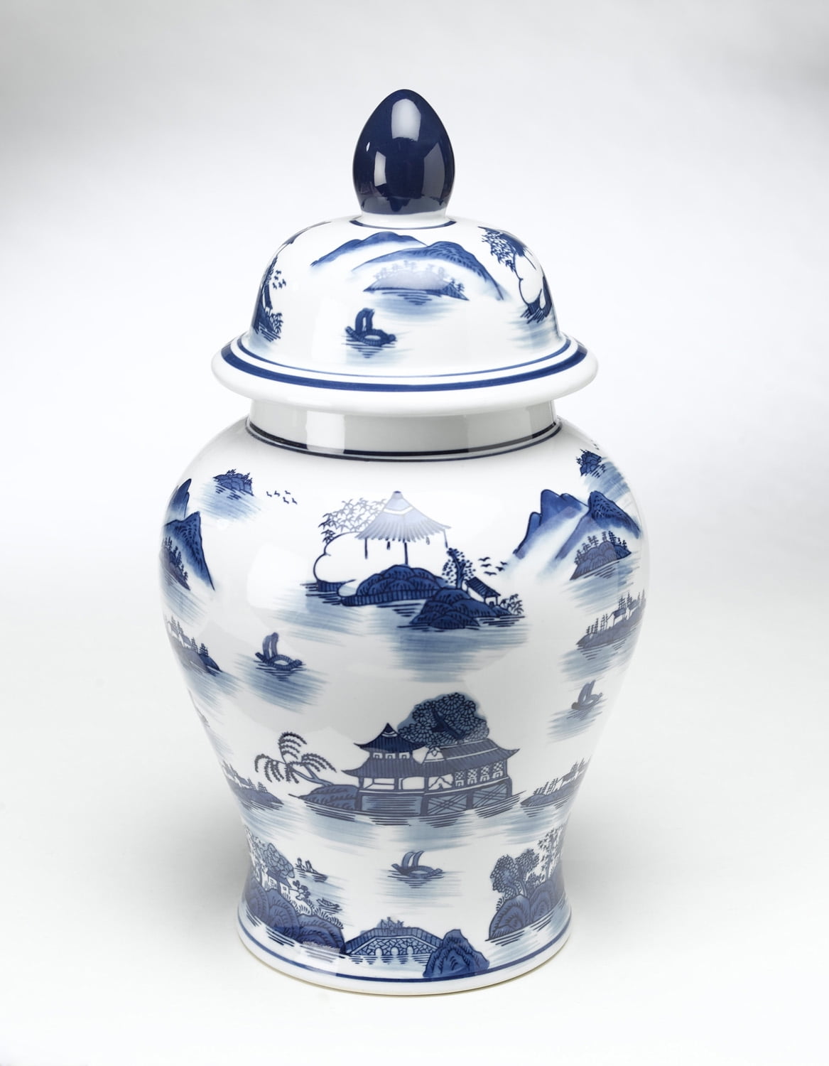 Zeckos AA Importing 59760 Blue And White Ginger Jar With Lid - Walmart.com