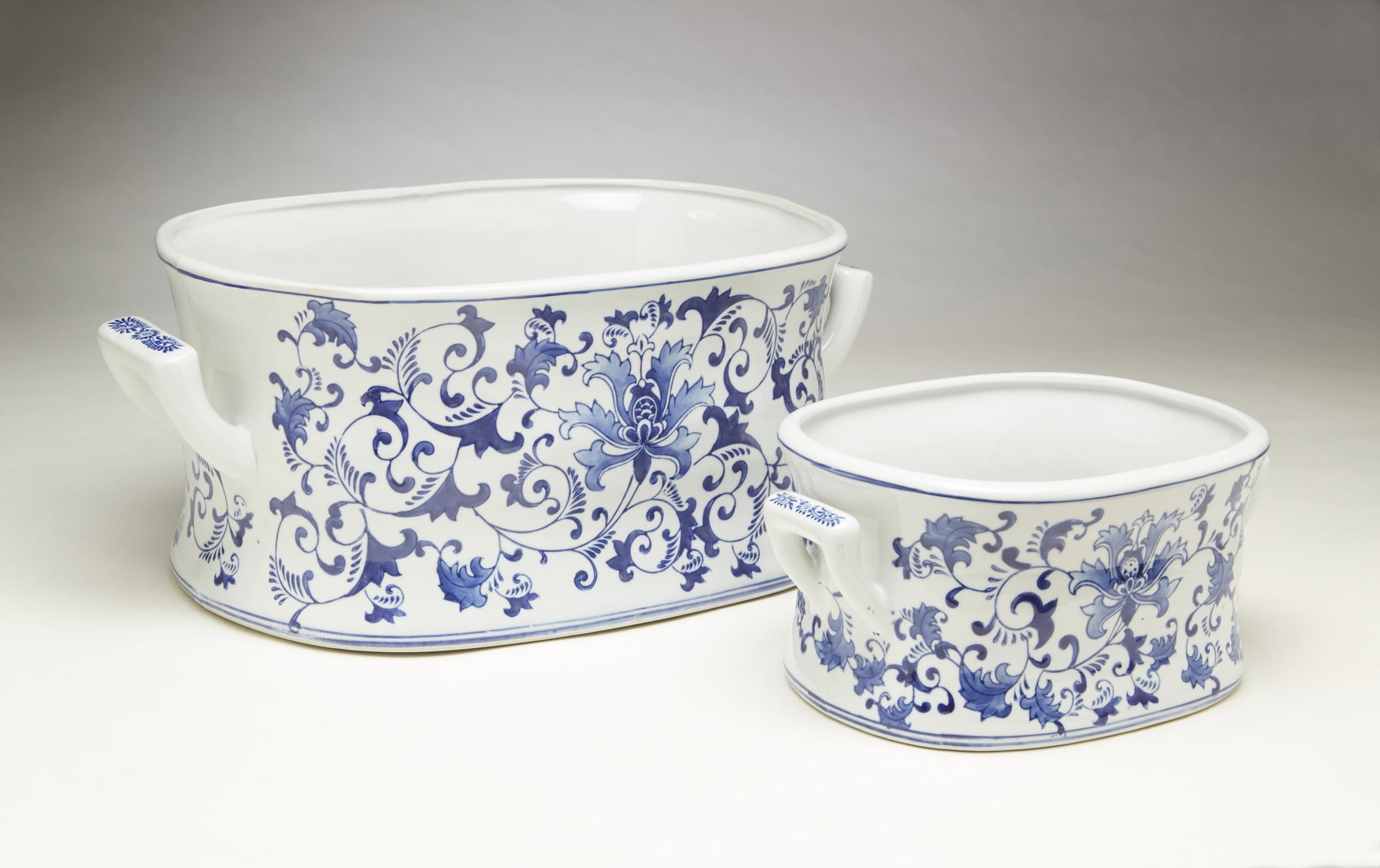 Zeckos AA Importing 59813 Blue And White Foot Bath - Set Of 2 - Walmart.com